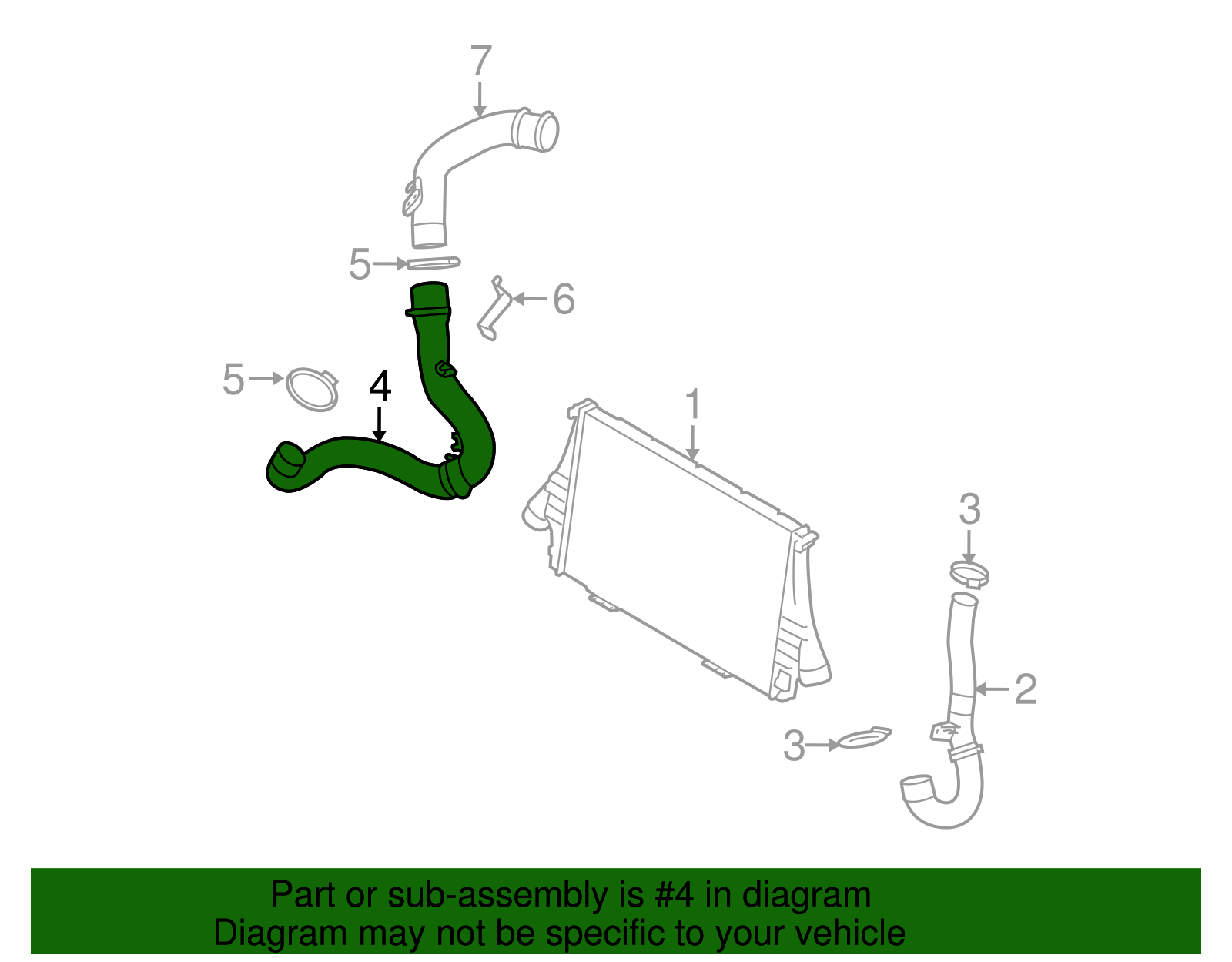 Genuine Intercooler Hose for 2006-2009 Saab 9-3 | Part# 12790720 | Over ...