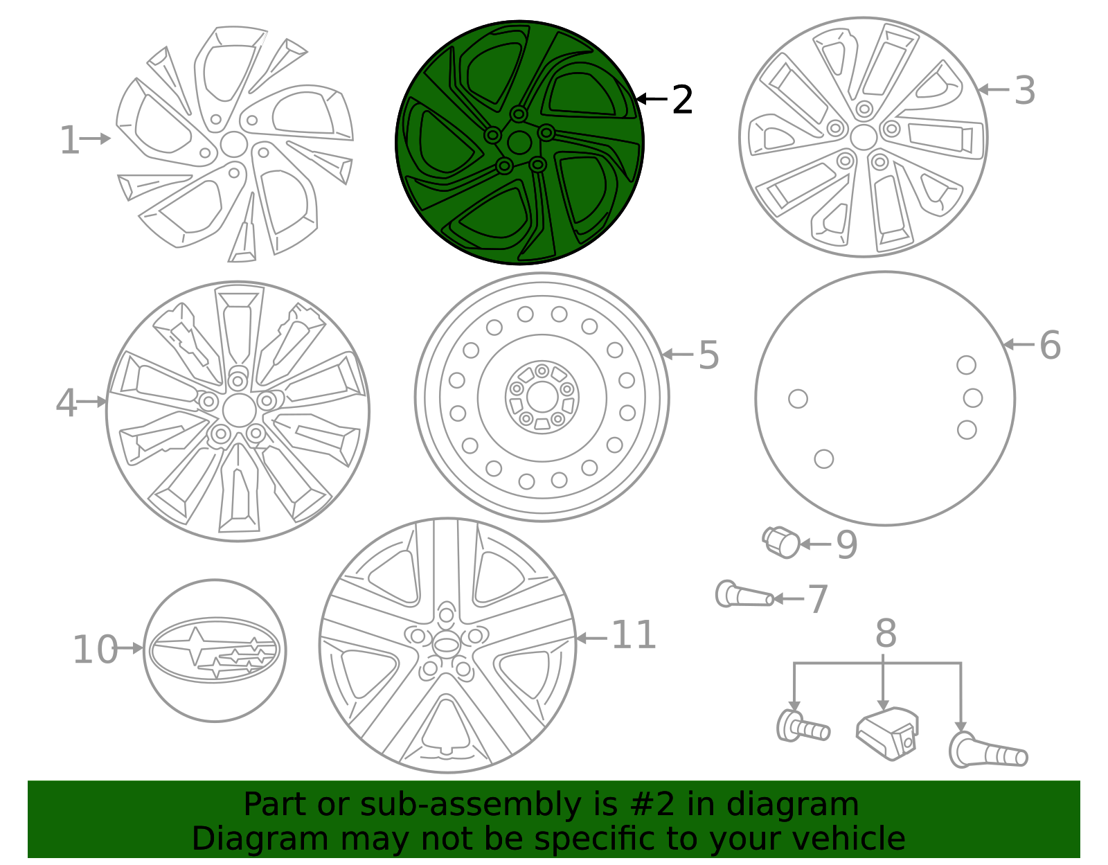 2023 Subaru Legacy Wheel, Alloy 28111AN17A | Subaru Parts Store