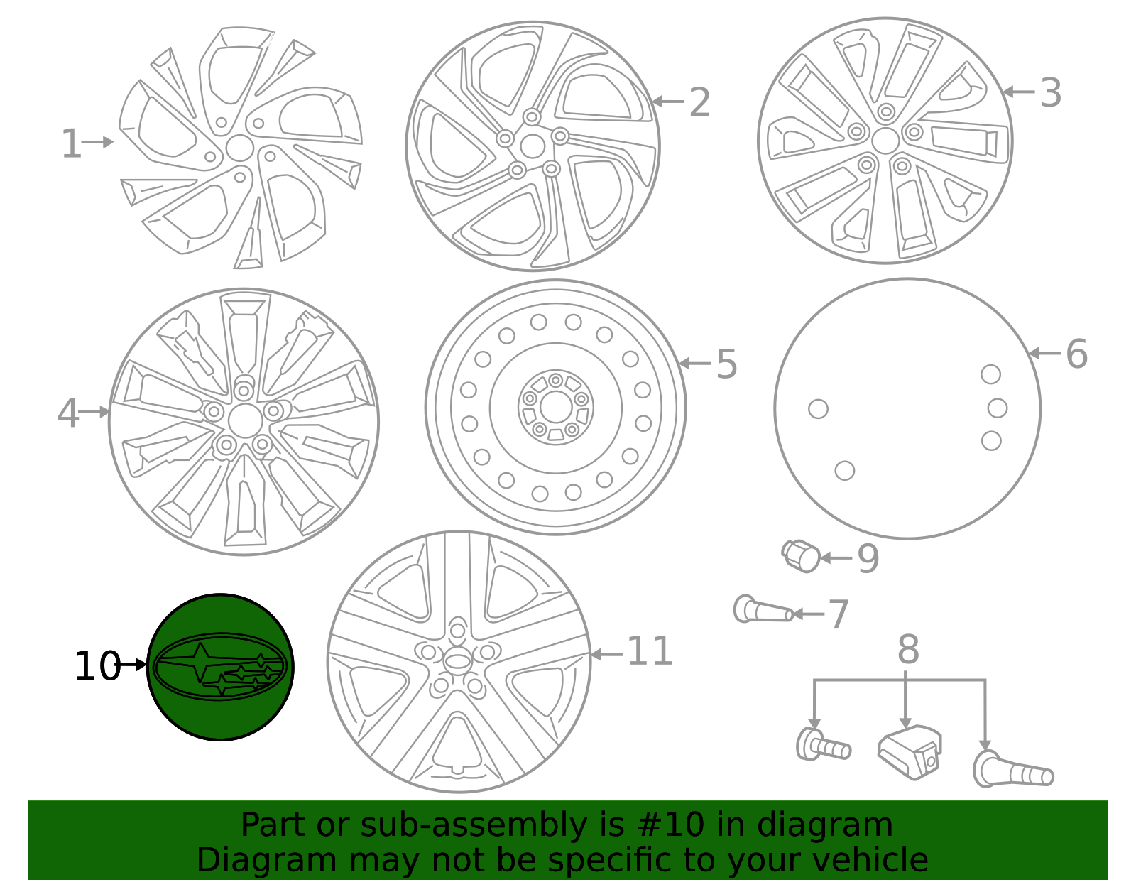 28821VA011 - 2015-2024 Subaru Alloy Wheel Center Cap Ascent Forester ...