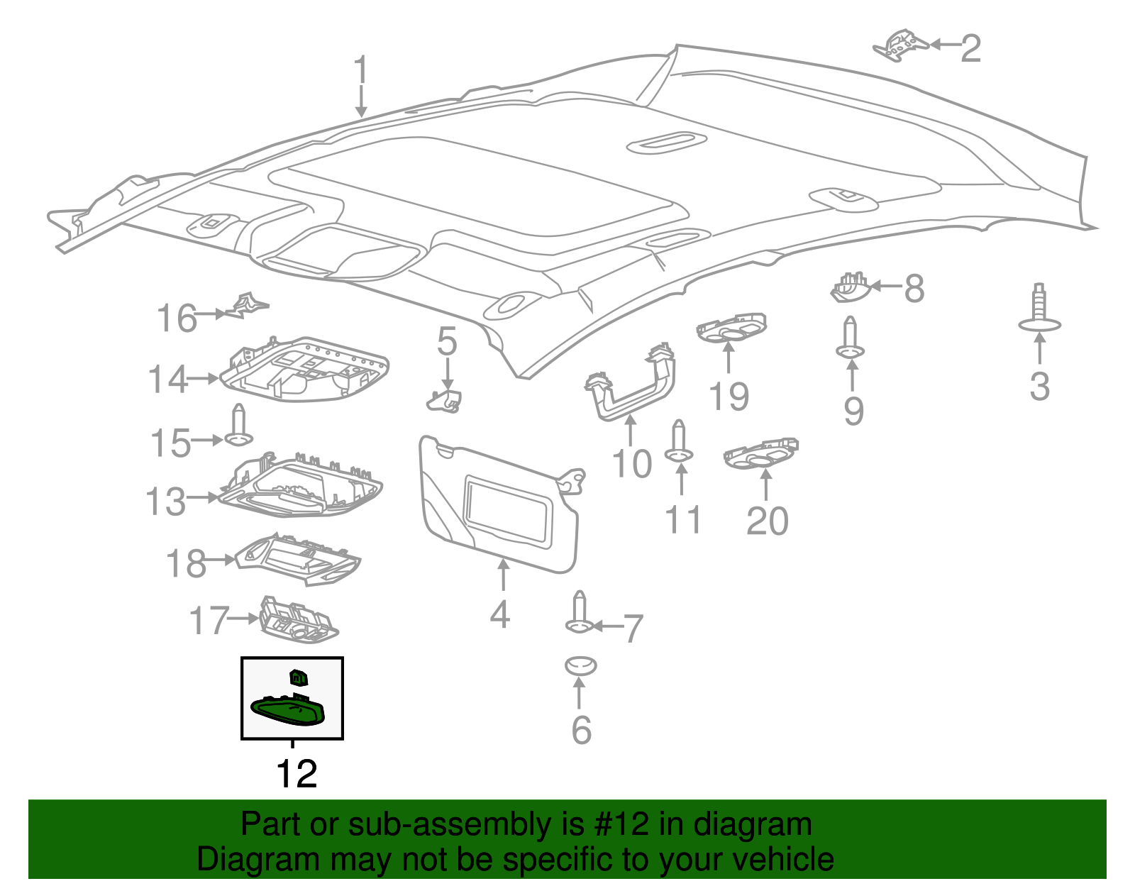 CM5Z-58519A58-EA - 2012-2018 Ford Focus - Overhead Console | Dealer Auto Parts