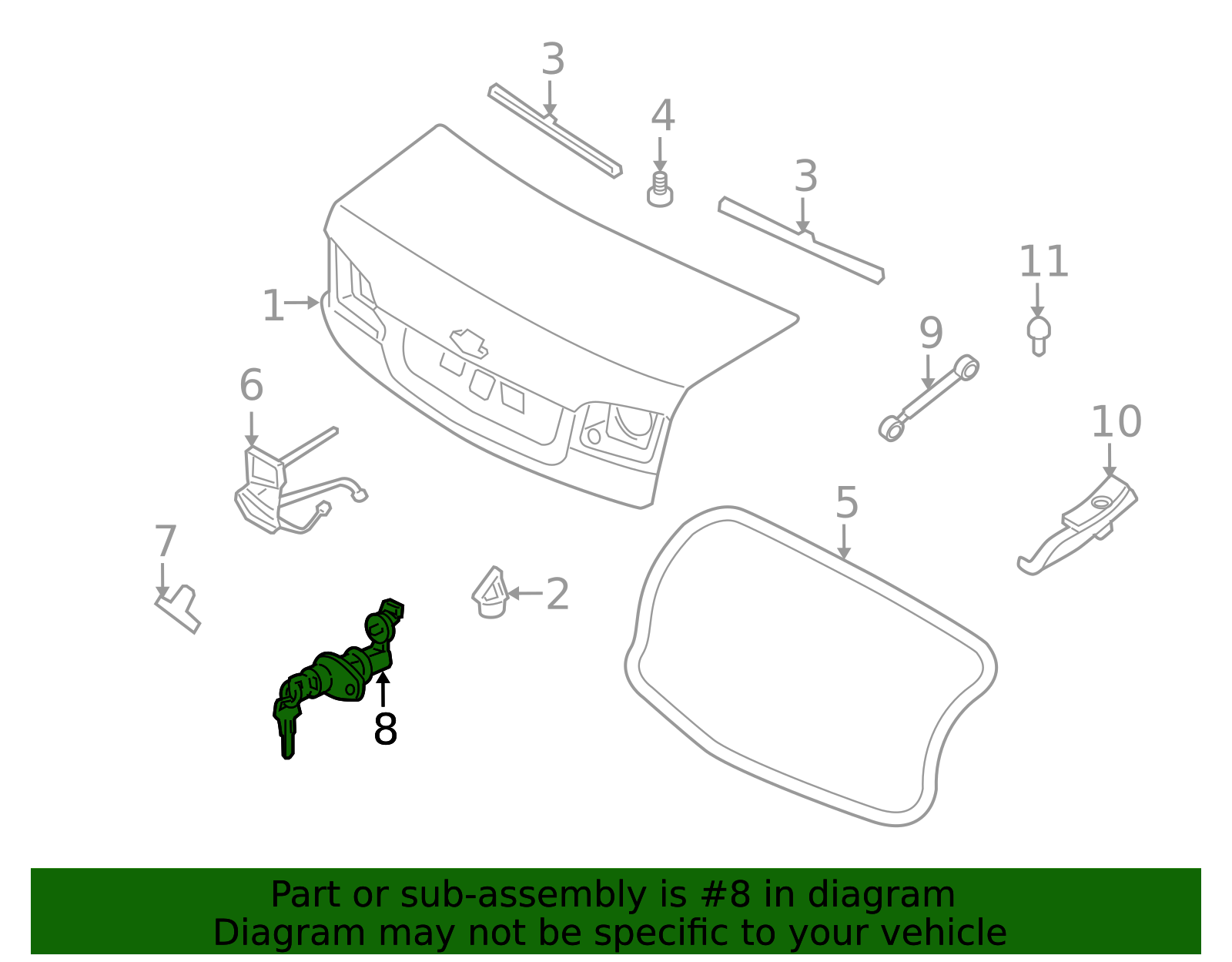 2006-2010 Kia Optima Lock Cylinder 81250-2GA00 | OEM Parts Online