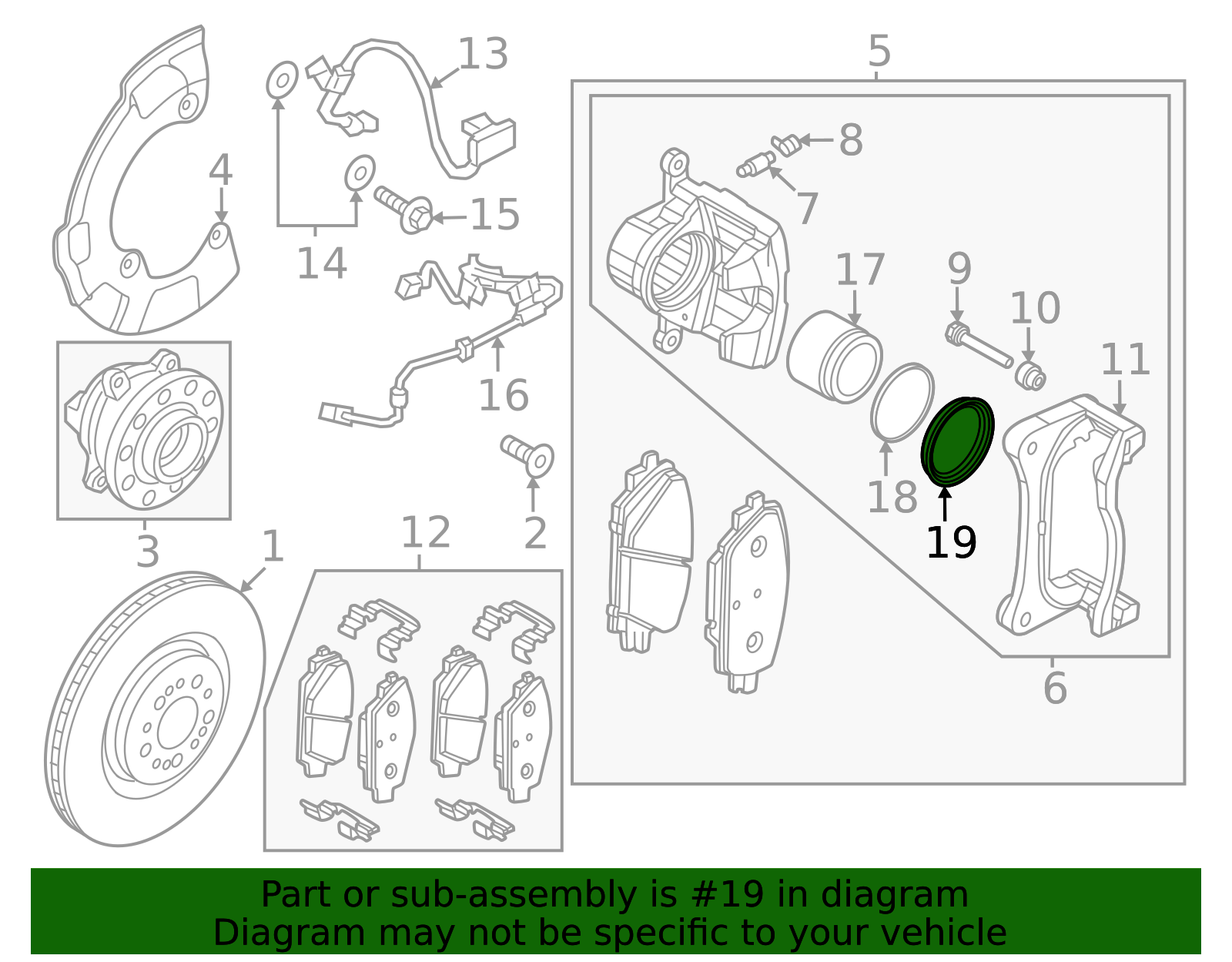 2009-2025 Hyundai Disc Brake Caliper Piston Boot 58114-3M000 | MotorMotor