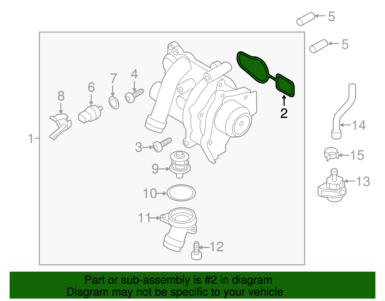 06j121119 - Audi Water Pump Assembly Gasket 2009-2018 Audi ...
