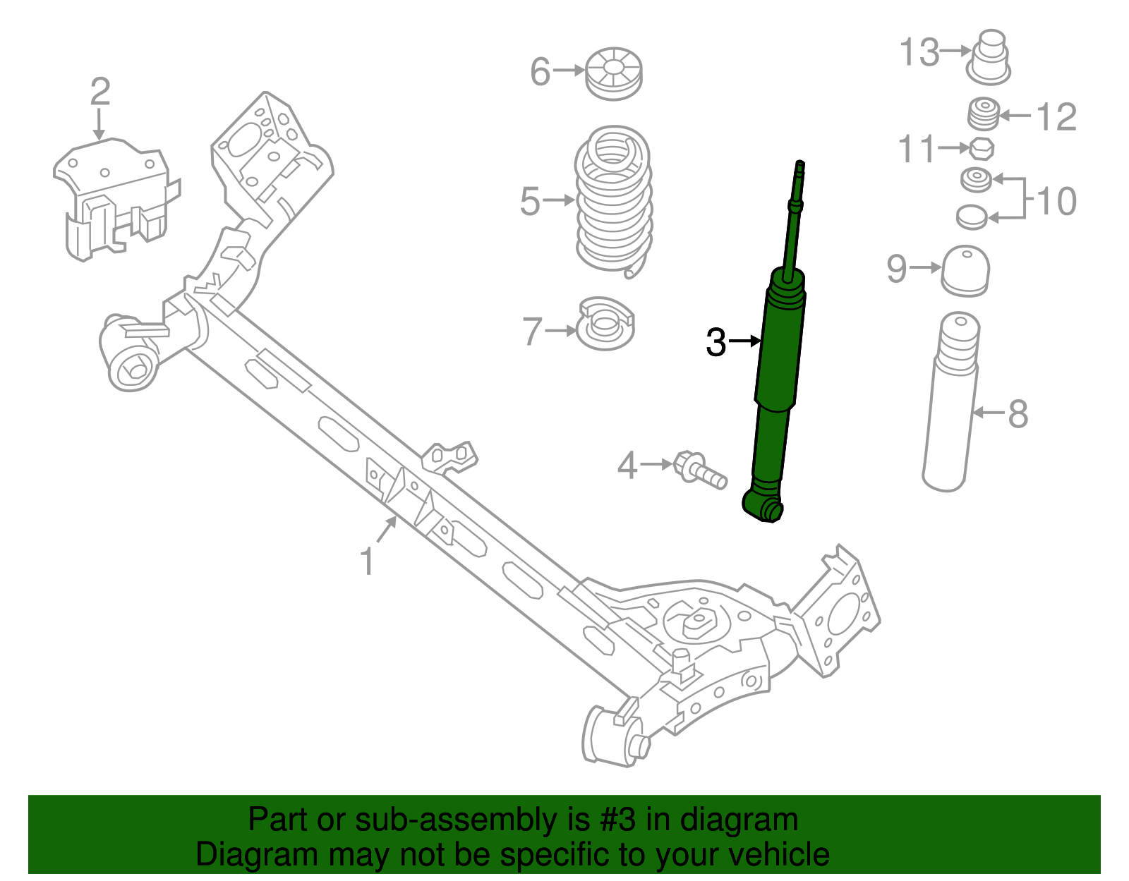 E6210-4AF0A - Shock 2016-2019 Nissan Sentra | Nissan Parts ...