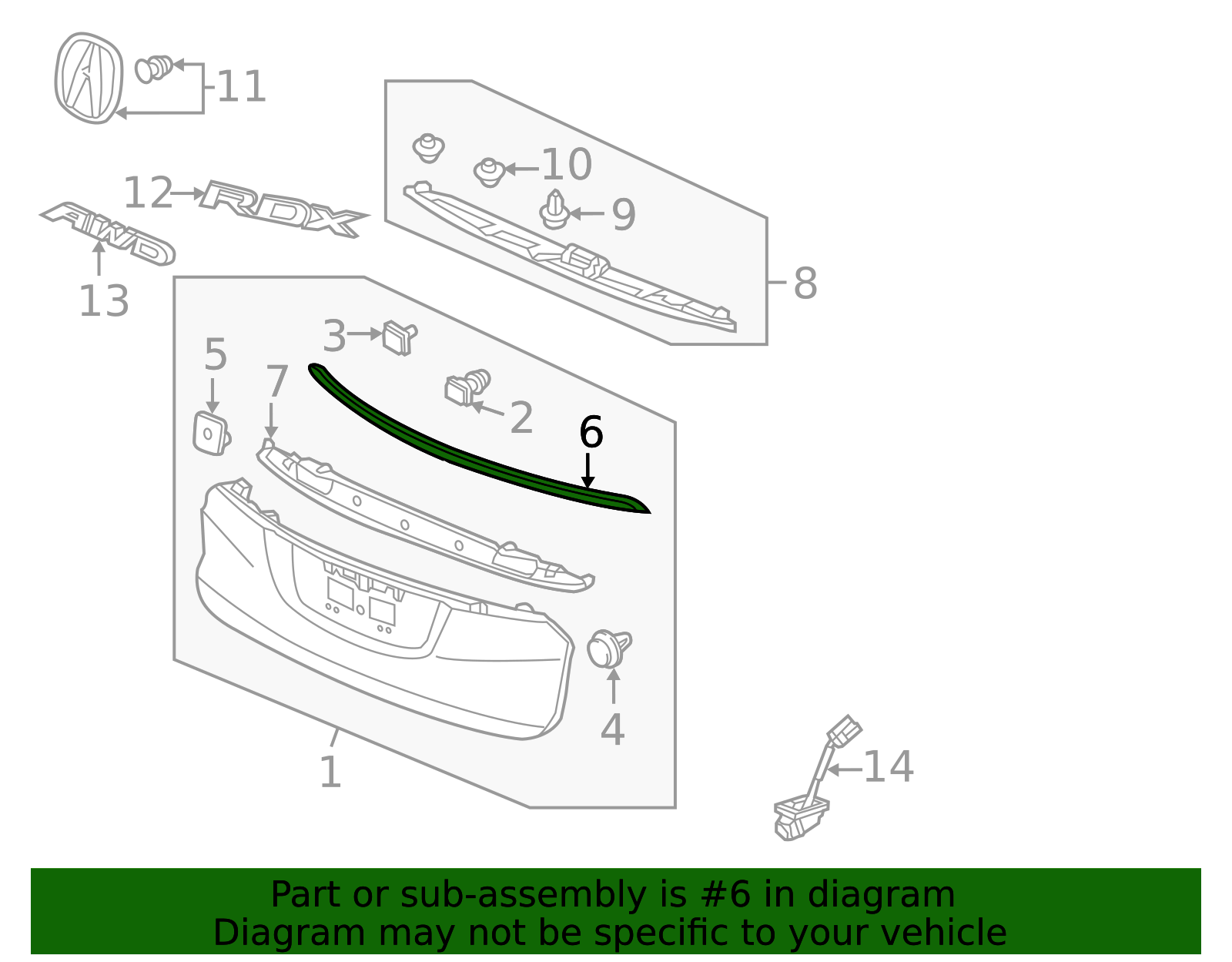 Genuine OEM Acura - Lift-Gate Finish Panel Trim Plate Part# 74891-TX4 ...