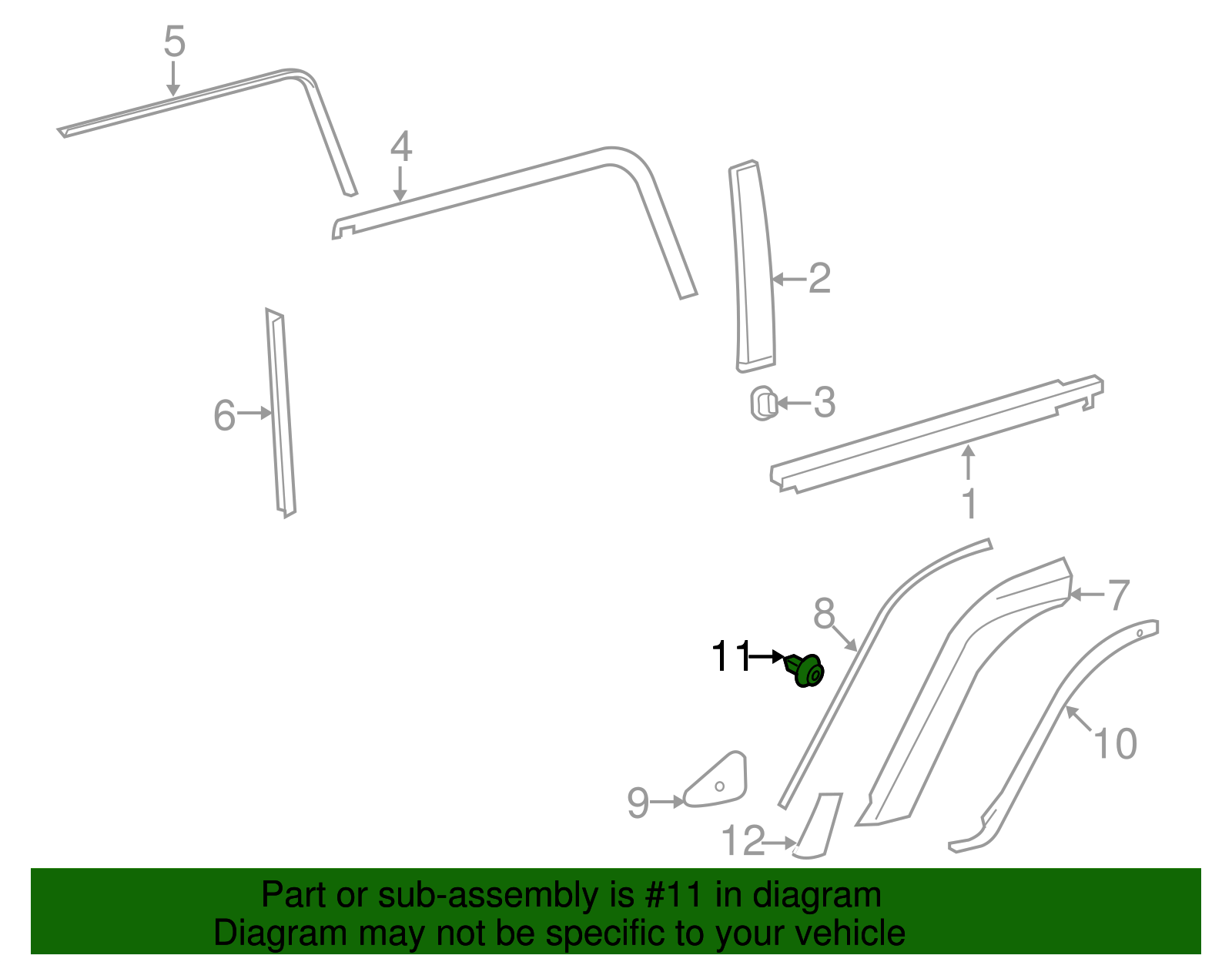 75396-35020 - Wheel Opening Molding Clip 2003-2024 Toyota | Longo ...