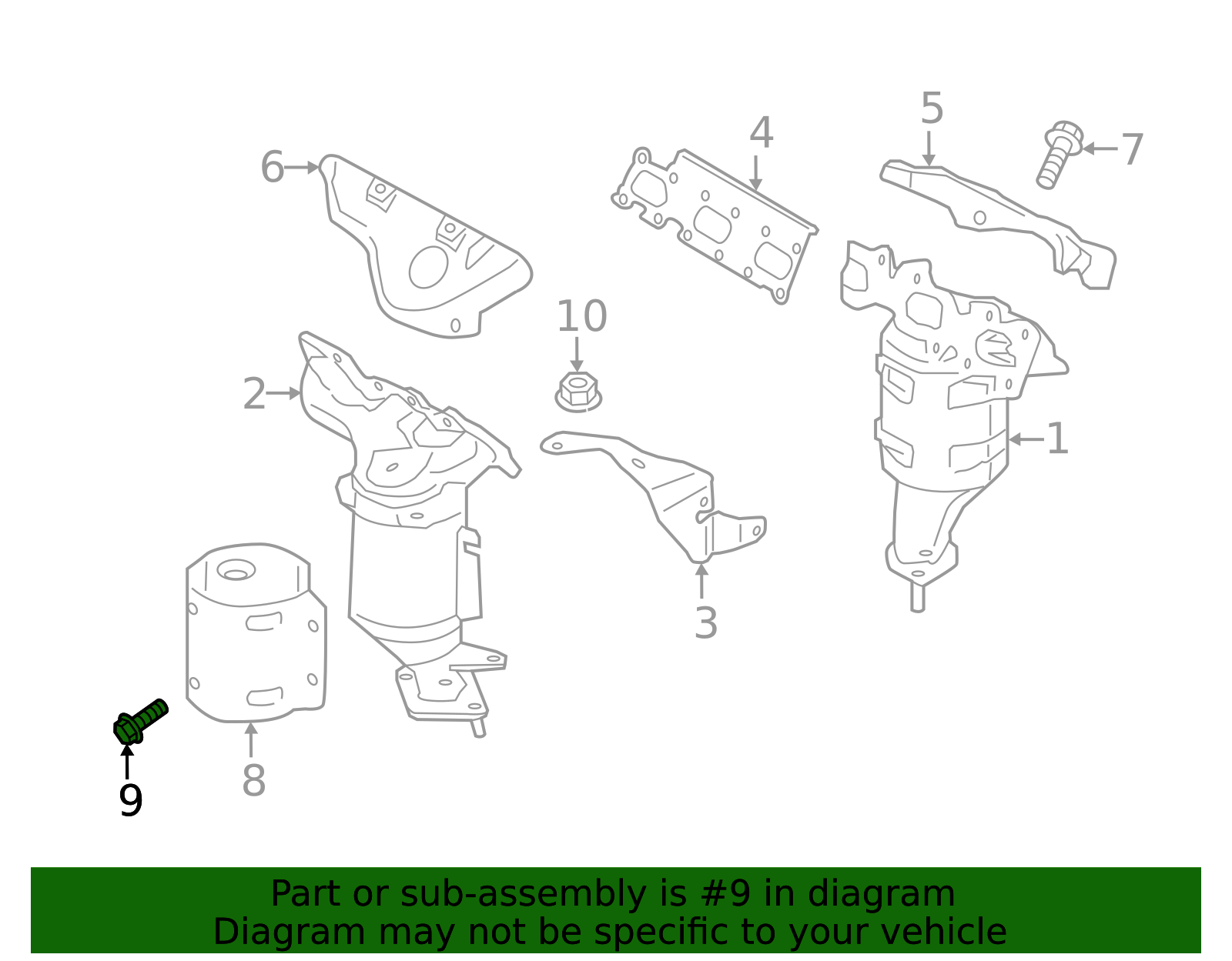 2013-2025 Ford Catalytic Converter Heat Shield Bolt W503274-S437 ...