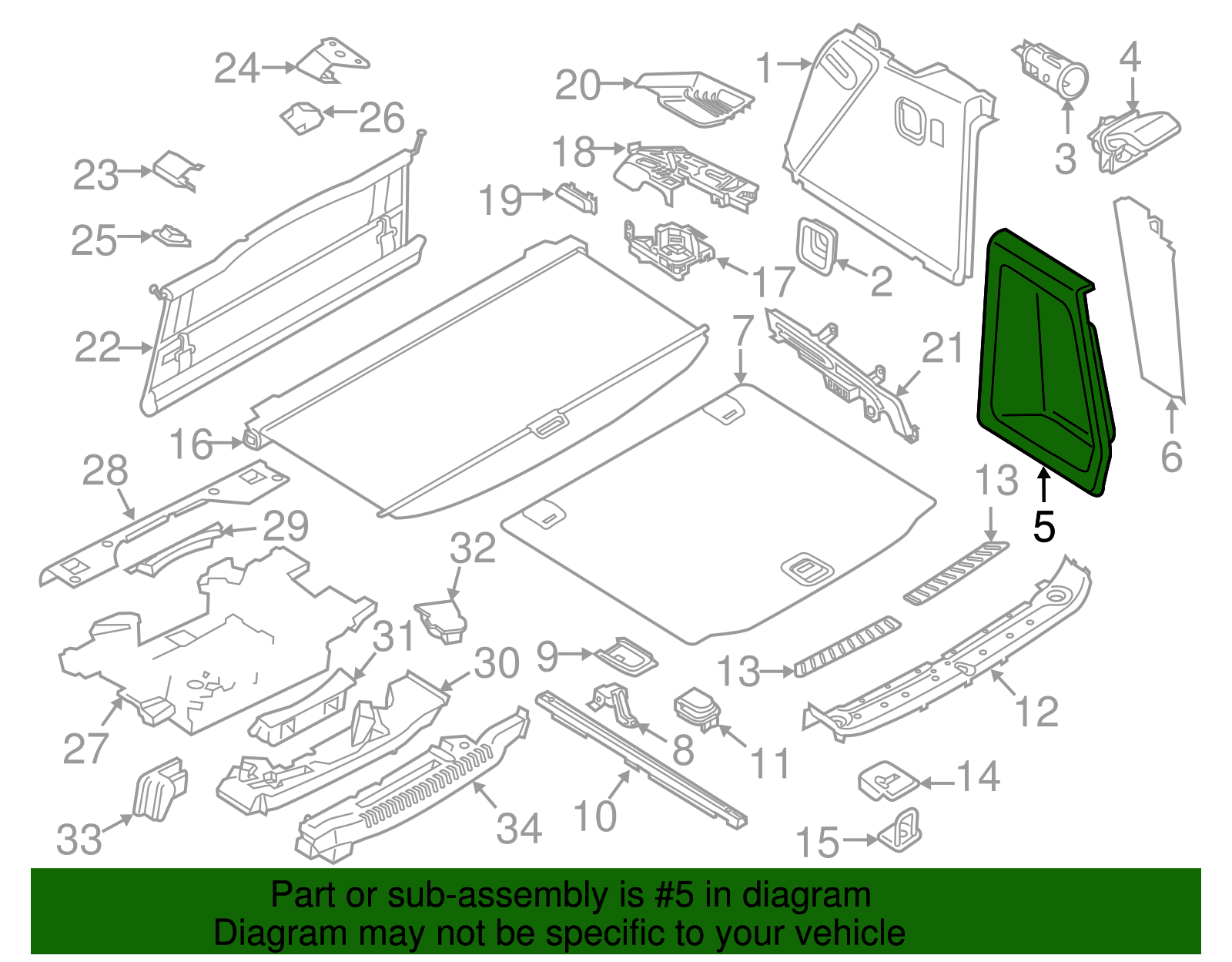 51477446321 - 2018-2024 BMW X3 Rear Trim (51-47-7-446-321) | BMW of ...