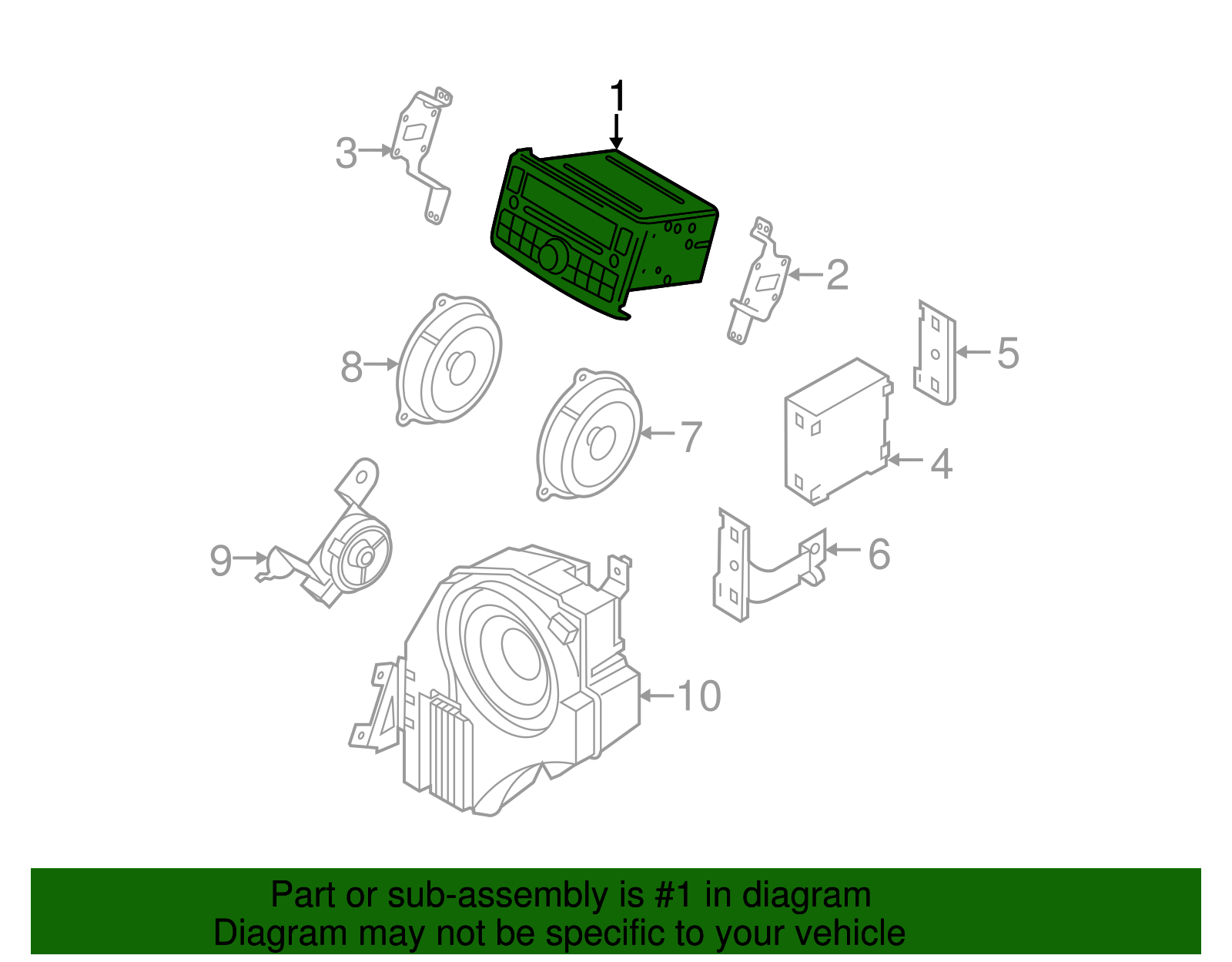 28185-1KM2A - Am/fm Cd 2011-2014 Nissan Juke | Nissan Parts ...