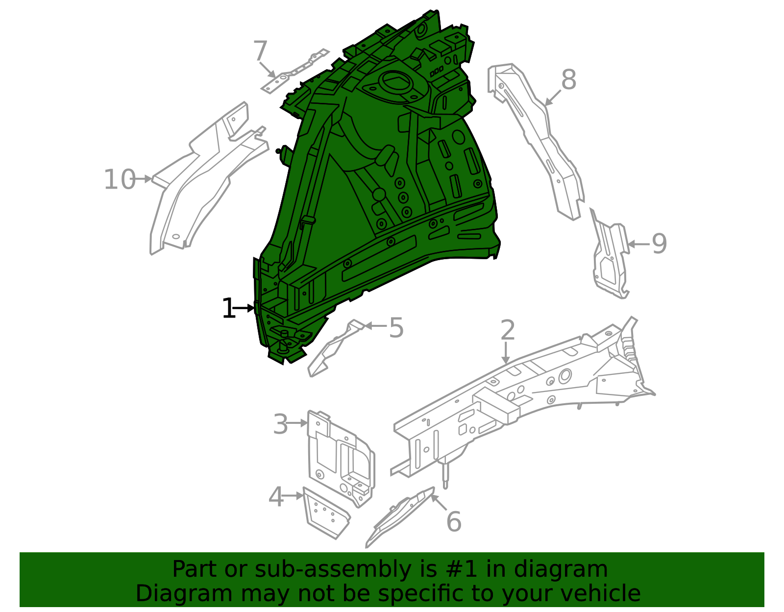 64502-CV000 - Apron/Rail Assembly 2022-2024 Kia EV6 | Kia.Parts Store