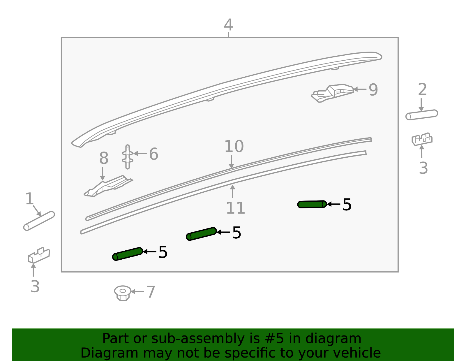 63437-0E070 - High-Quality Roof Luggage Carrier Side Rail Seal for 2016 ...