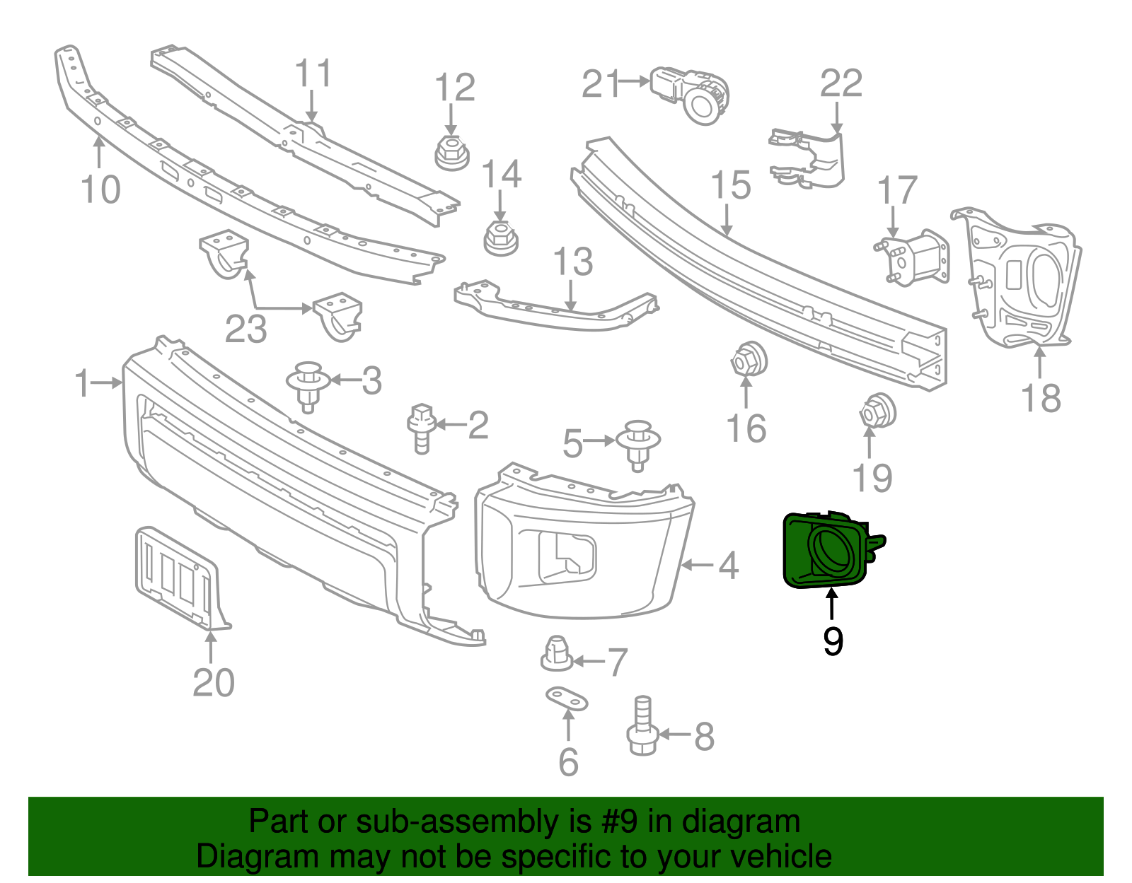 52127-0C070 - Fog Light Trim (Right, Front) - 2014-2021 Toyota Tundra ...