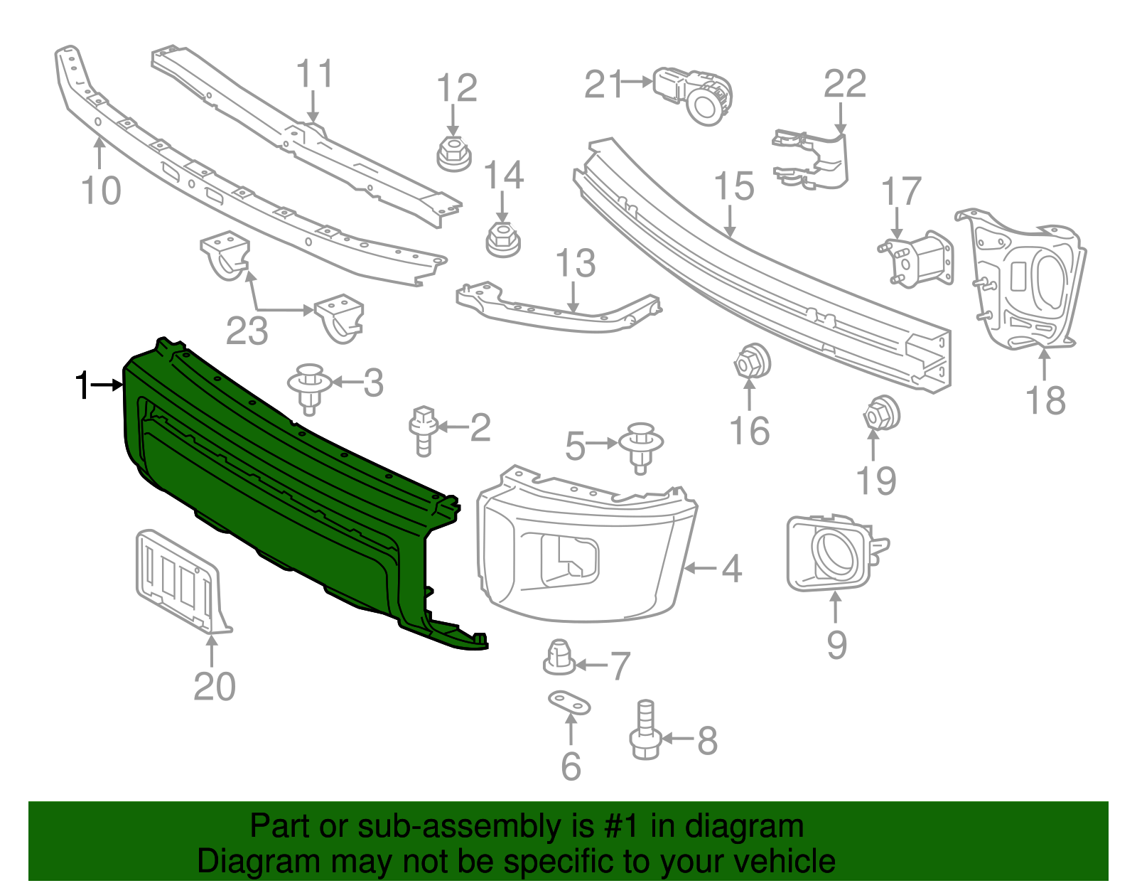 2016-2021 Toyota Tundra Bumper Face Bar (Front) 53911-0C090 | OEM Parts ...