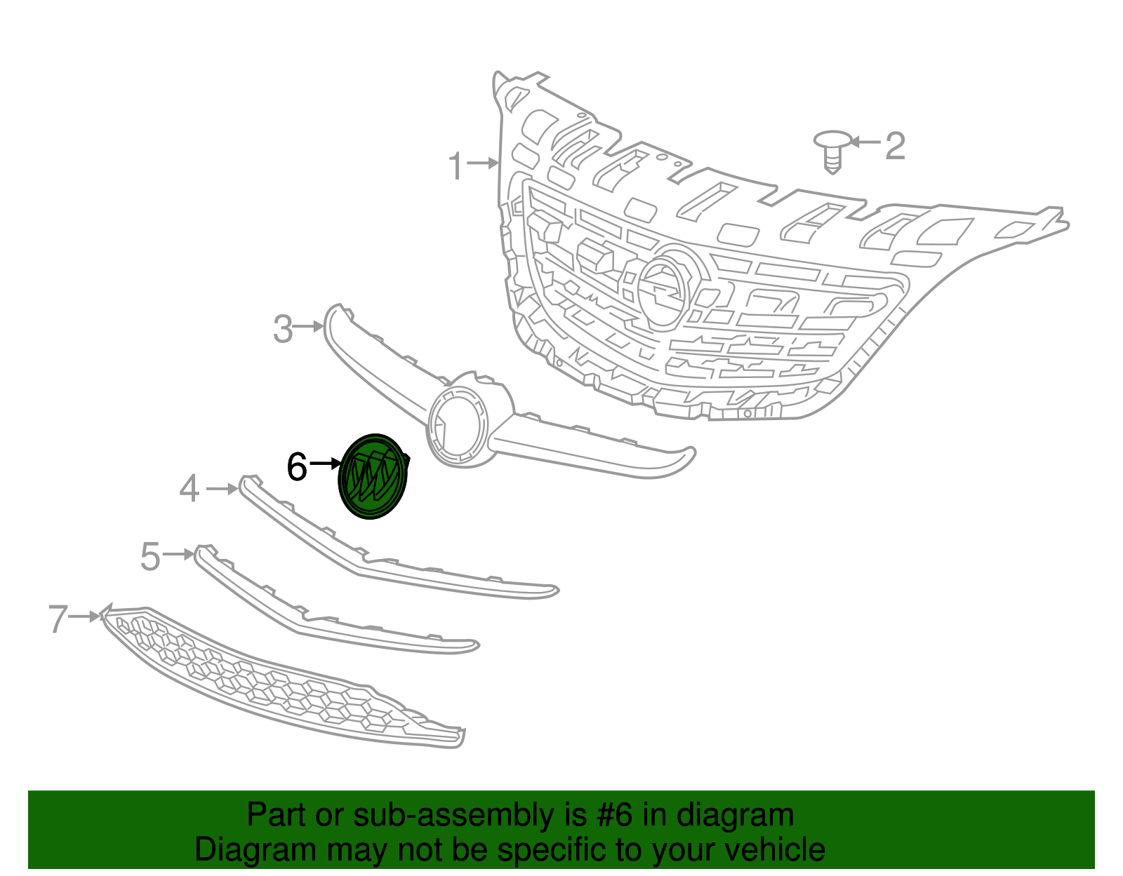 39064931 - 2017-2019 Buick Cascada - Front Grille Tri-Shield Logo ...