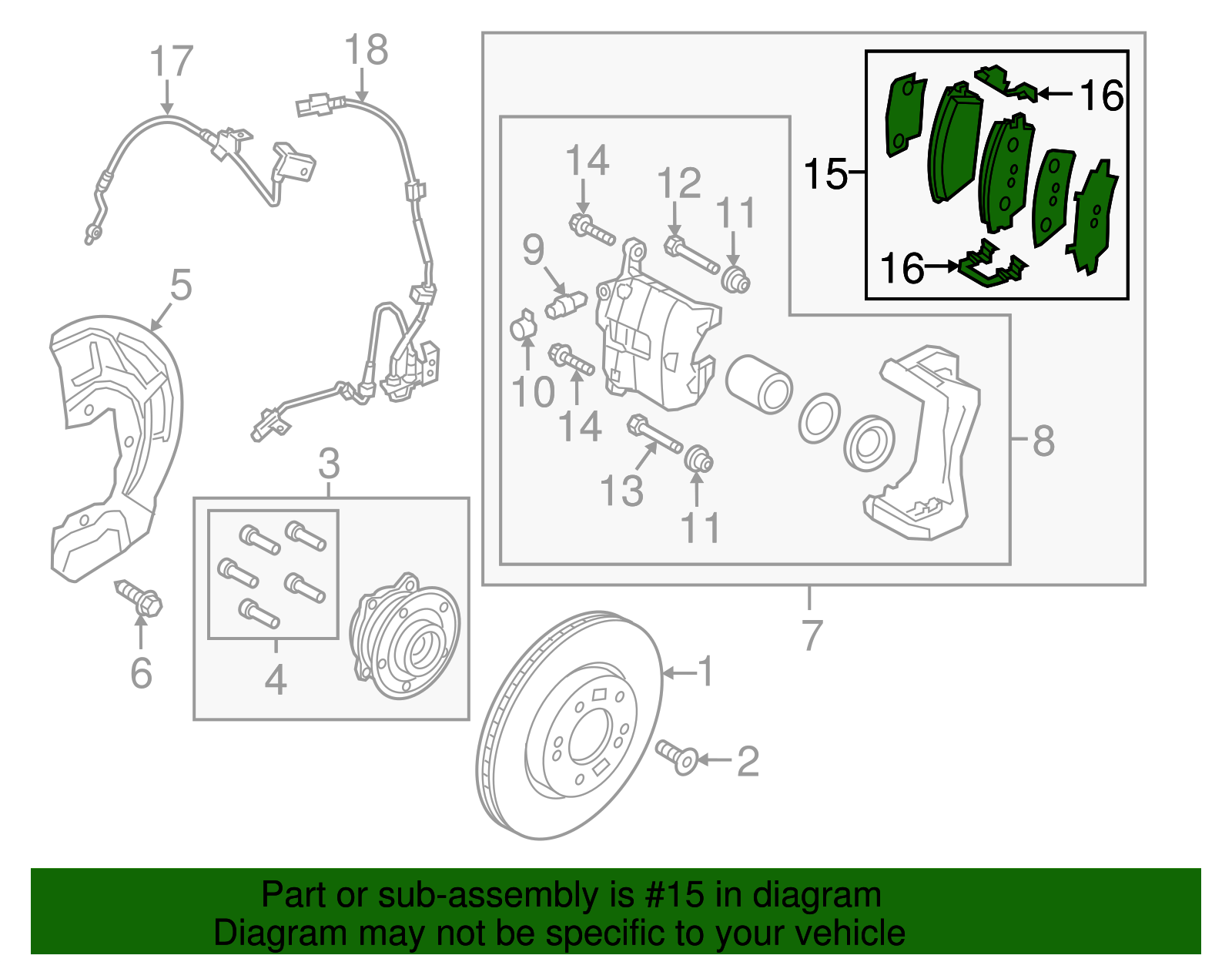 58101-D3A11 - Brake Pads Front 2017-2022 Kia Sportage | Kia.Parts Store
