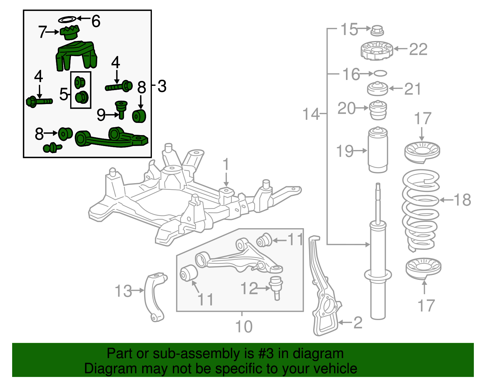 2005-2014 Cadillac Front Passenger Side Upper Suspension Control Arm ...