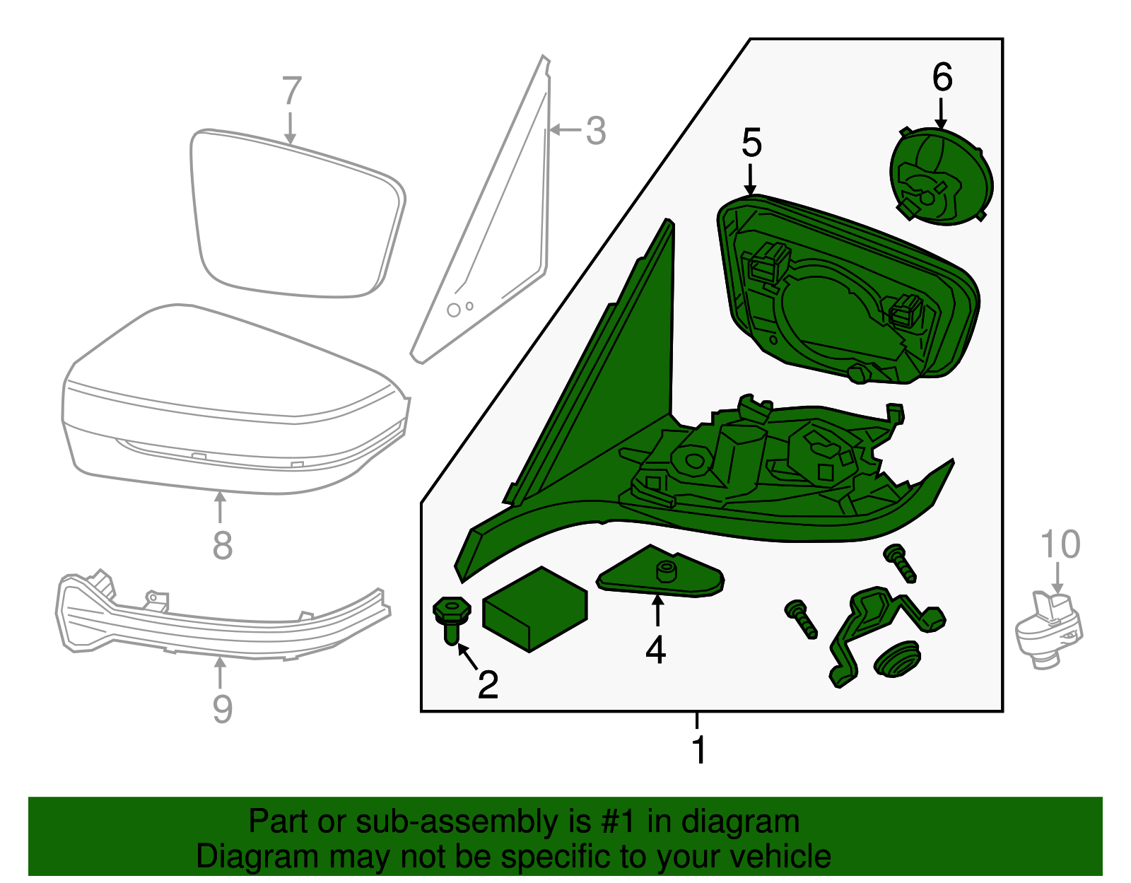 51167485264 - 2017-2023 BMW Mirror Assembly (51-16-7-485-264) | BMW of ...