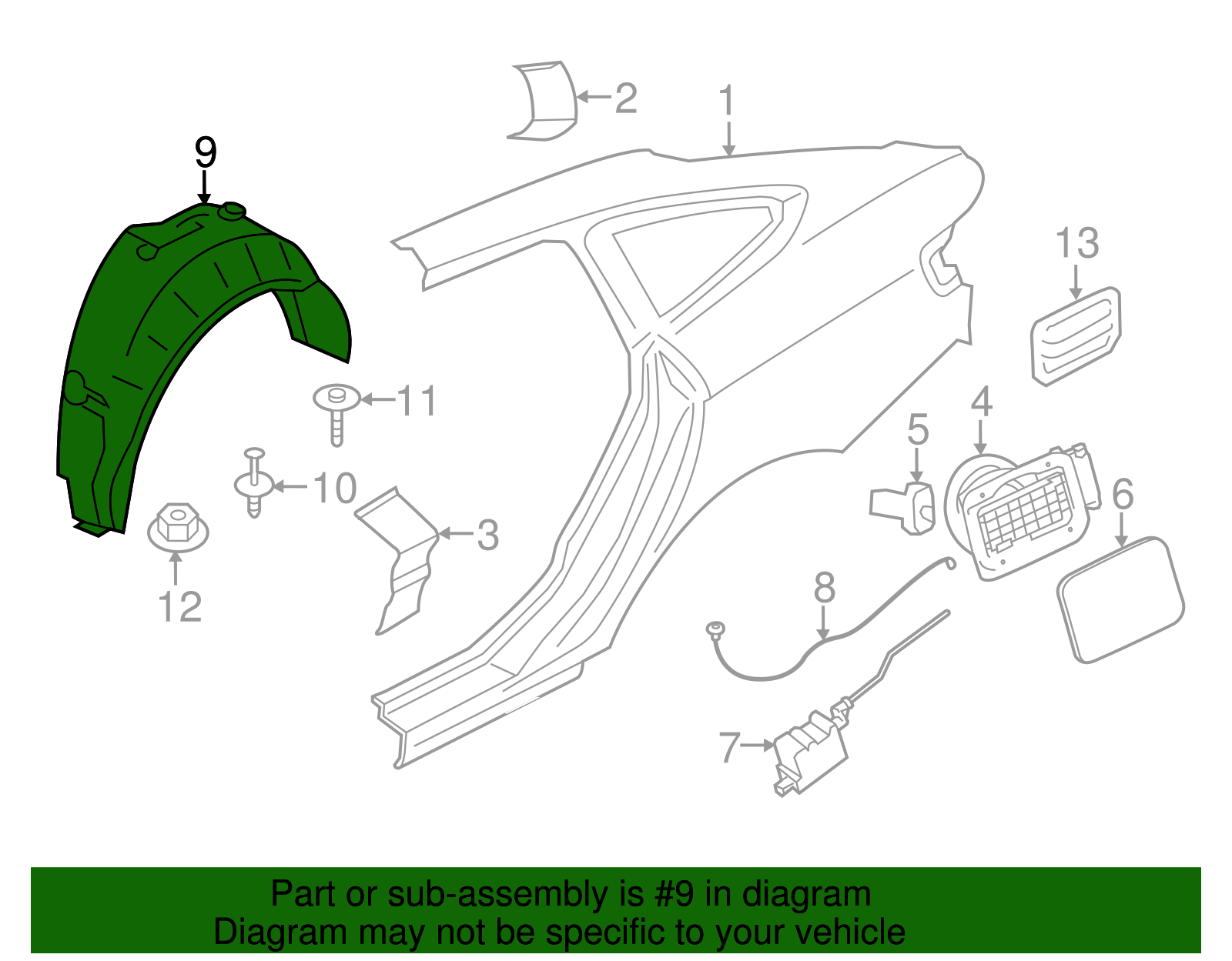 51717288906 - 2014-2019 BMW Wheelhouse Liner (51-71-7-288-906) | BMW of ...