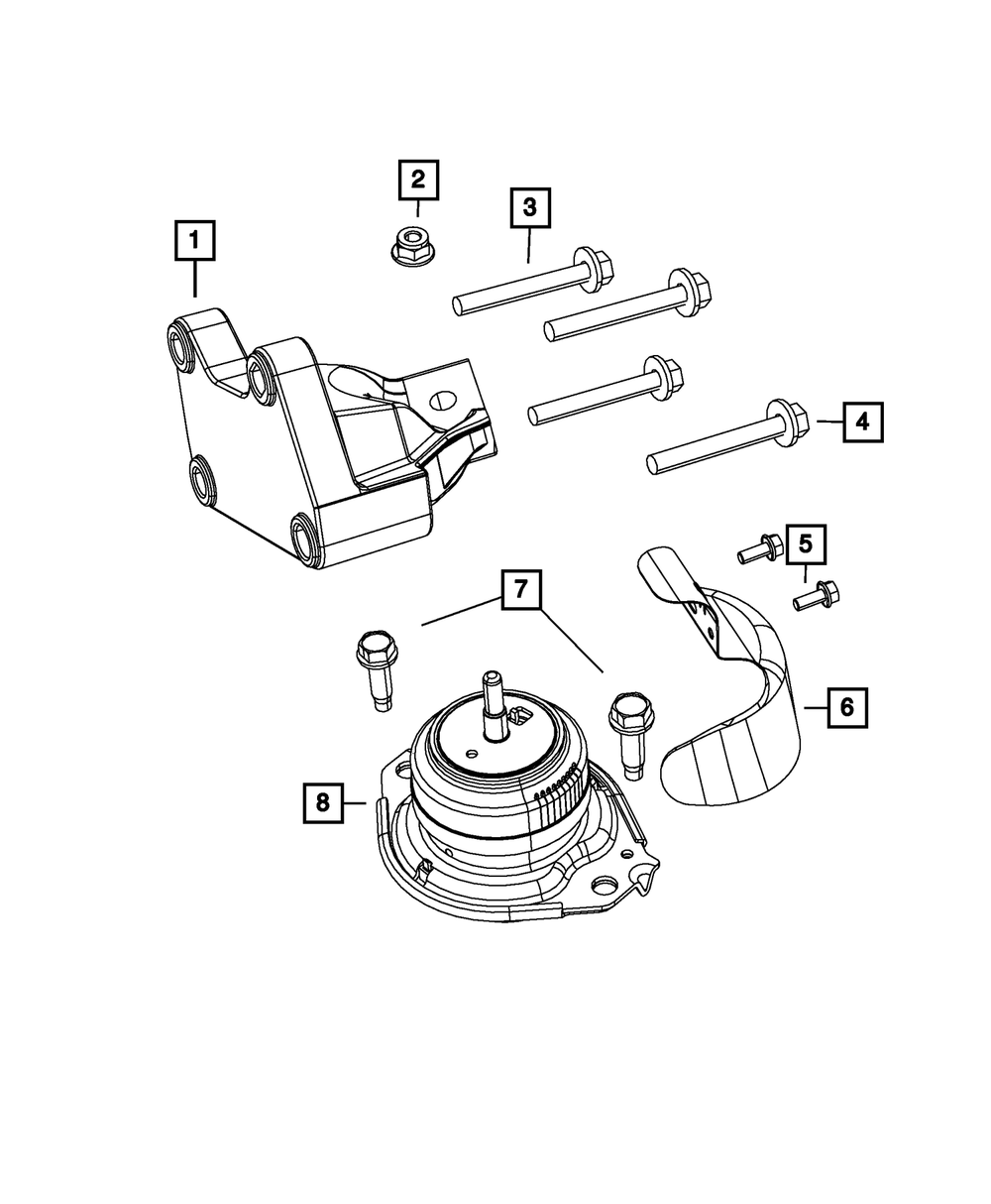 2011-2026 Mopar Engine Mount Bracket, Right Side 68275984AA | Mopar.com ...