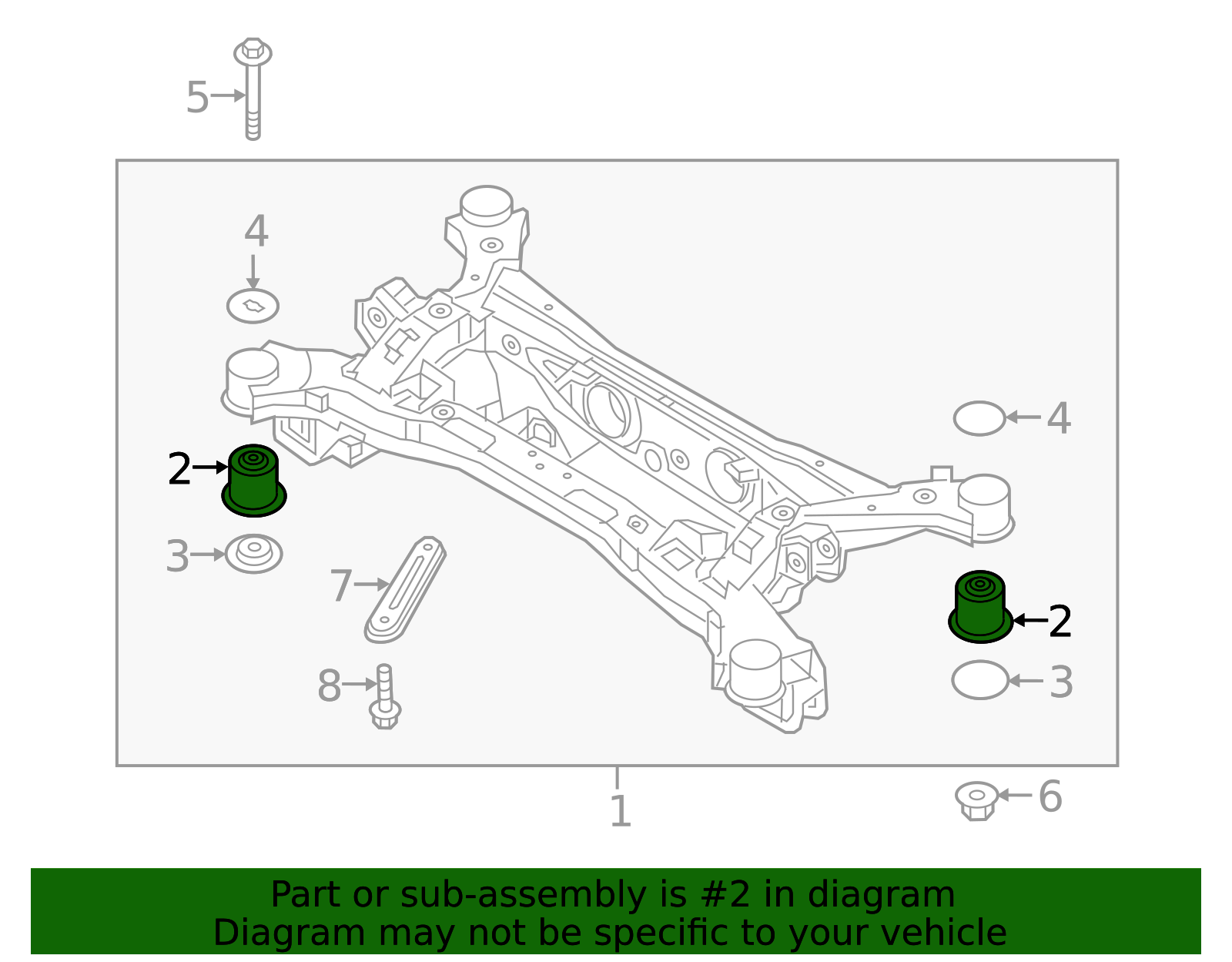 55456-C5000 - Kia Cross-Member Bushing 2016-2020 Kia Sorento ...