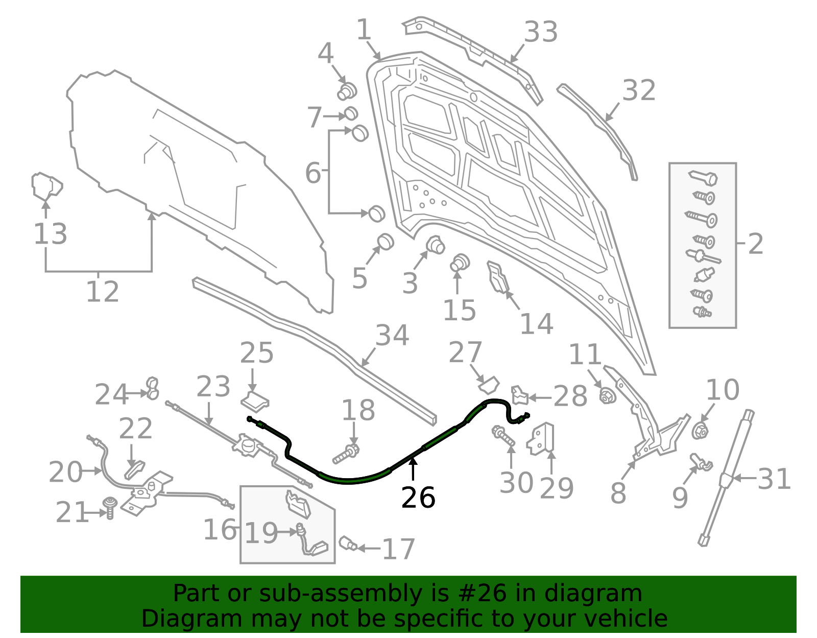 8W1-823-535-C - High-Quality Hood Release Cable for AutoNation Parts