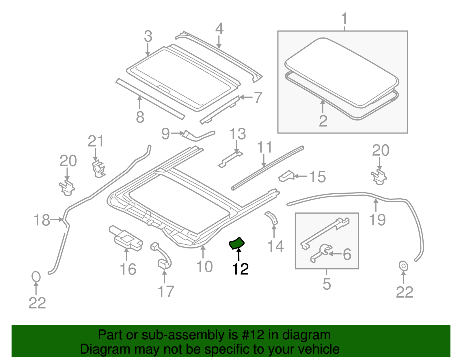 81696-3Q000 - Sunroof Frame Spring - 2011-2014 Hyundai Sonata ...