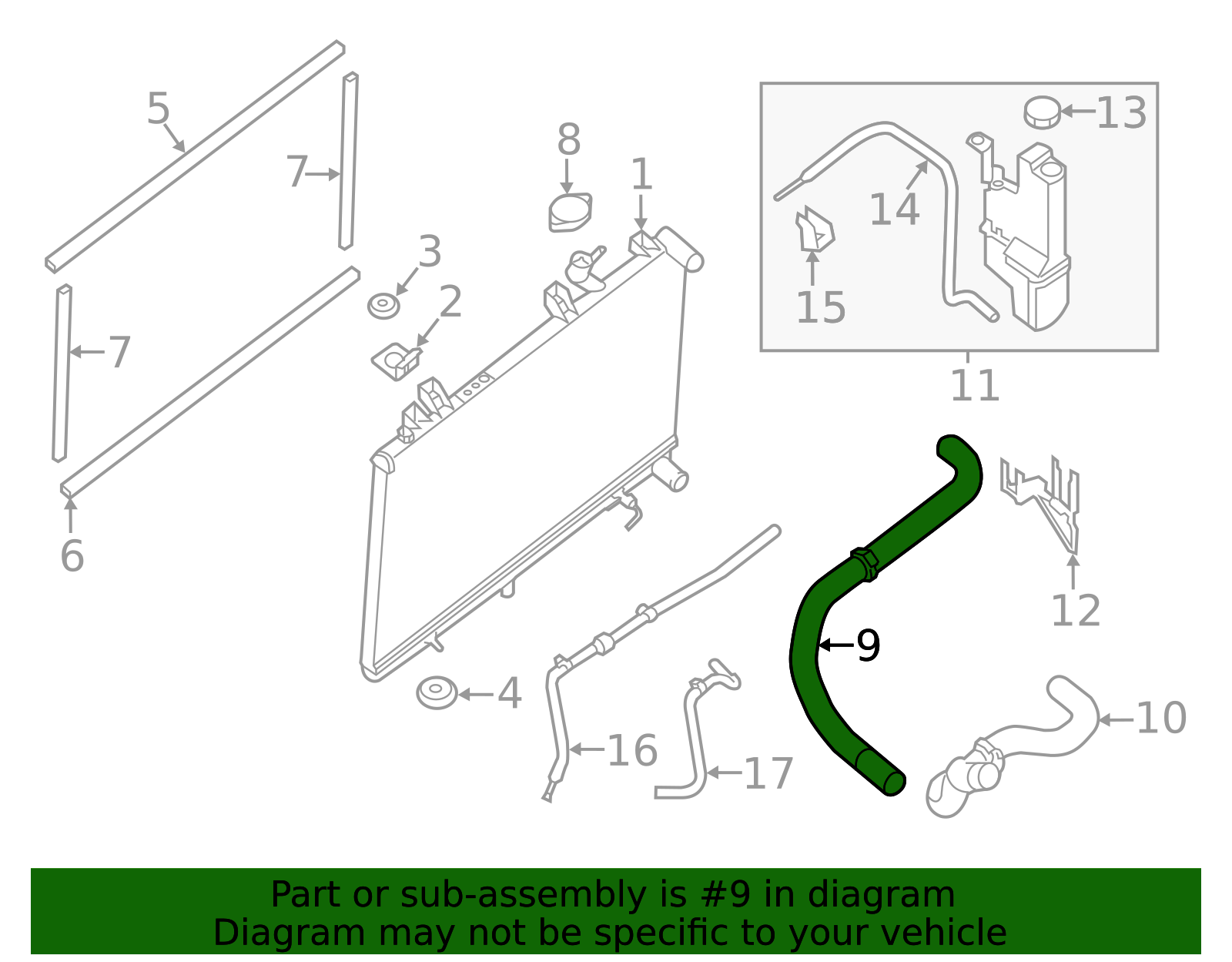 21501-5AA0A - Upper Hose - 2015-2020 Nissan Murano | Conicelli Nissan