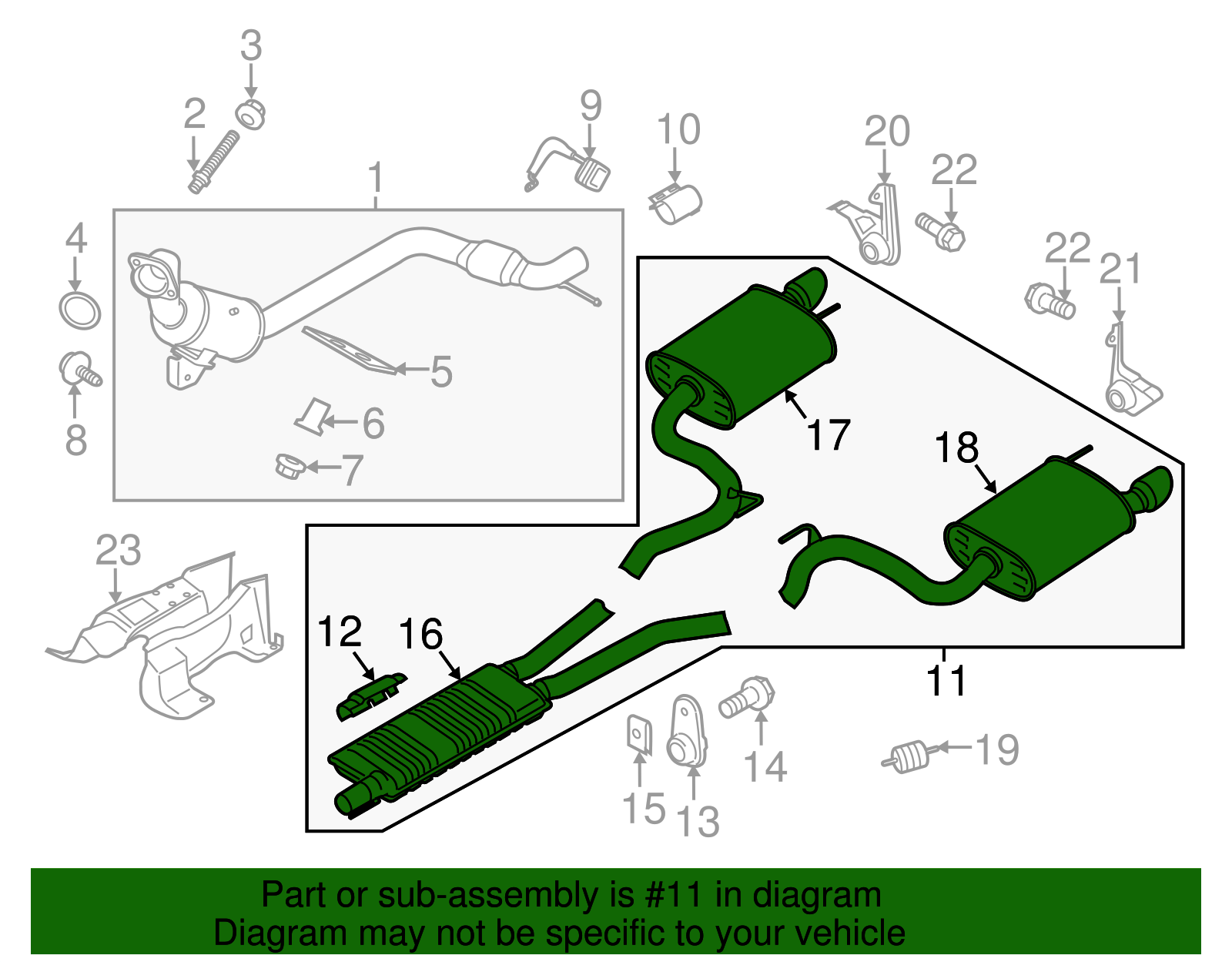 Genuine OEM Ford Part - Muffler & Pipe Assembly NR3Z-5230-C | Genuine ...