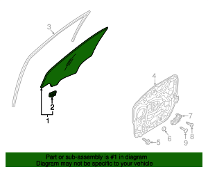 Hyundai - 82420-2W020 - Door Glass - 2013-2019 Hyundai | OEM Hyundai ...
