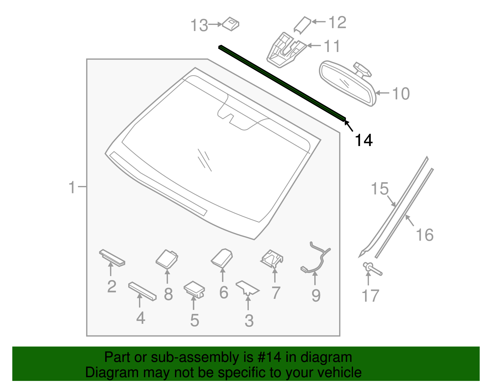 2013-2019 Hyundai Upper Molding 86130-2W000 | OEM Parts Online