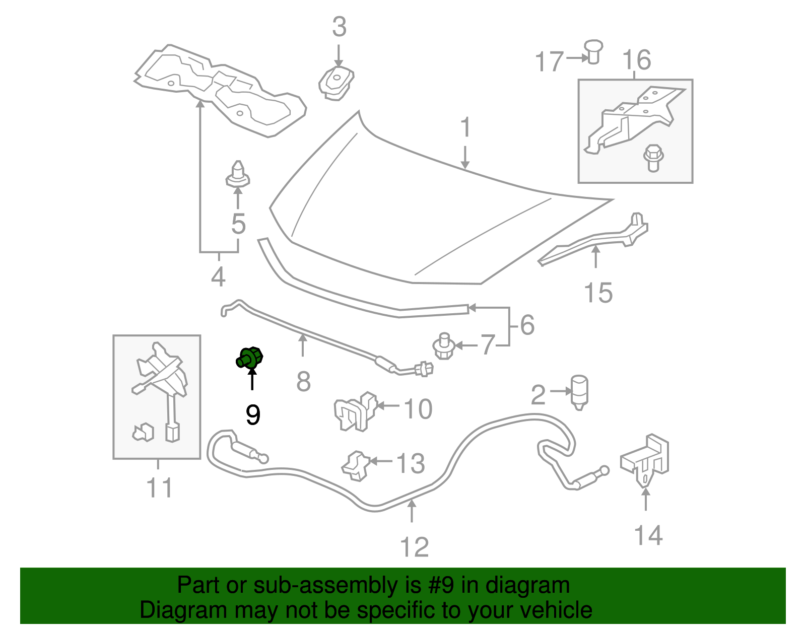 90601-S84-A01 - Support Rod Grommet 1998-2014 Honda | Honda Parts Online