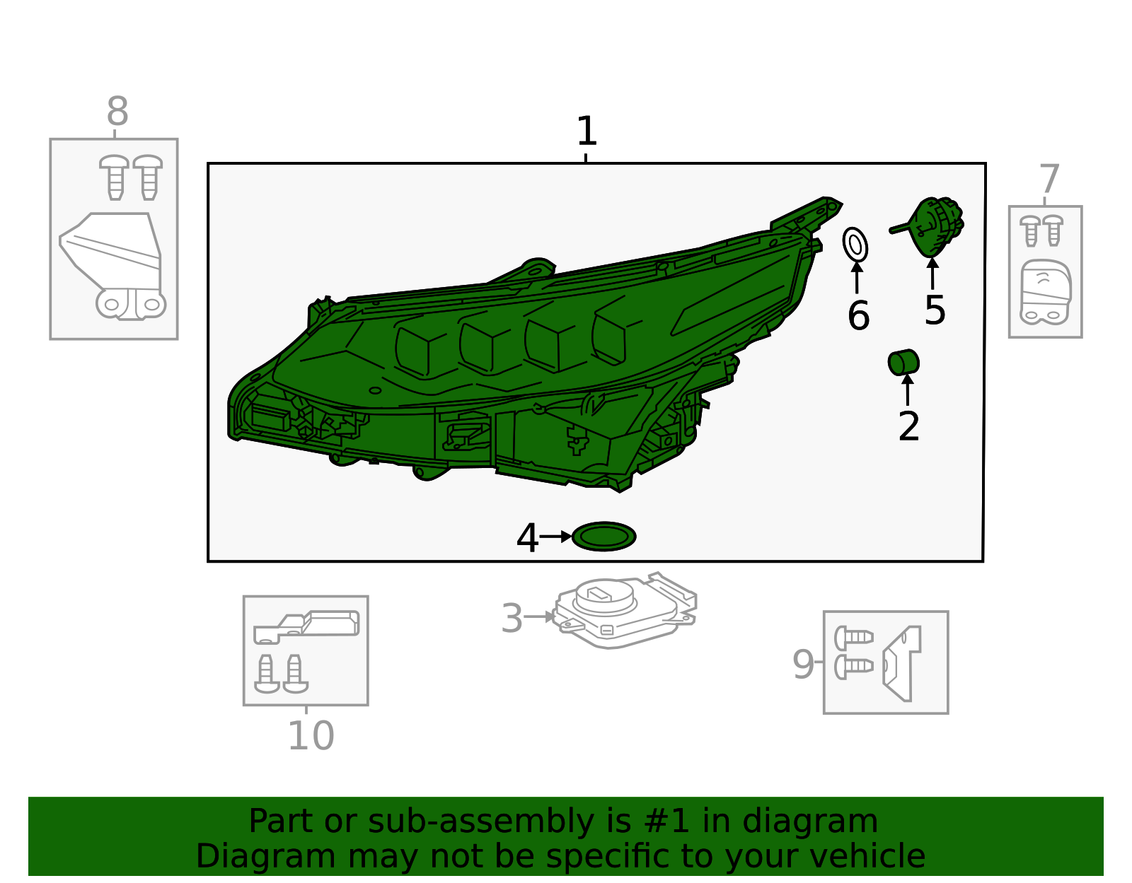 Genuine Toyota Headlamp Assembly part# 81185-62060 for 2016-2020 Toyota ...