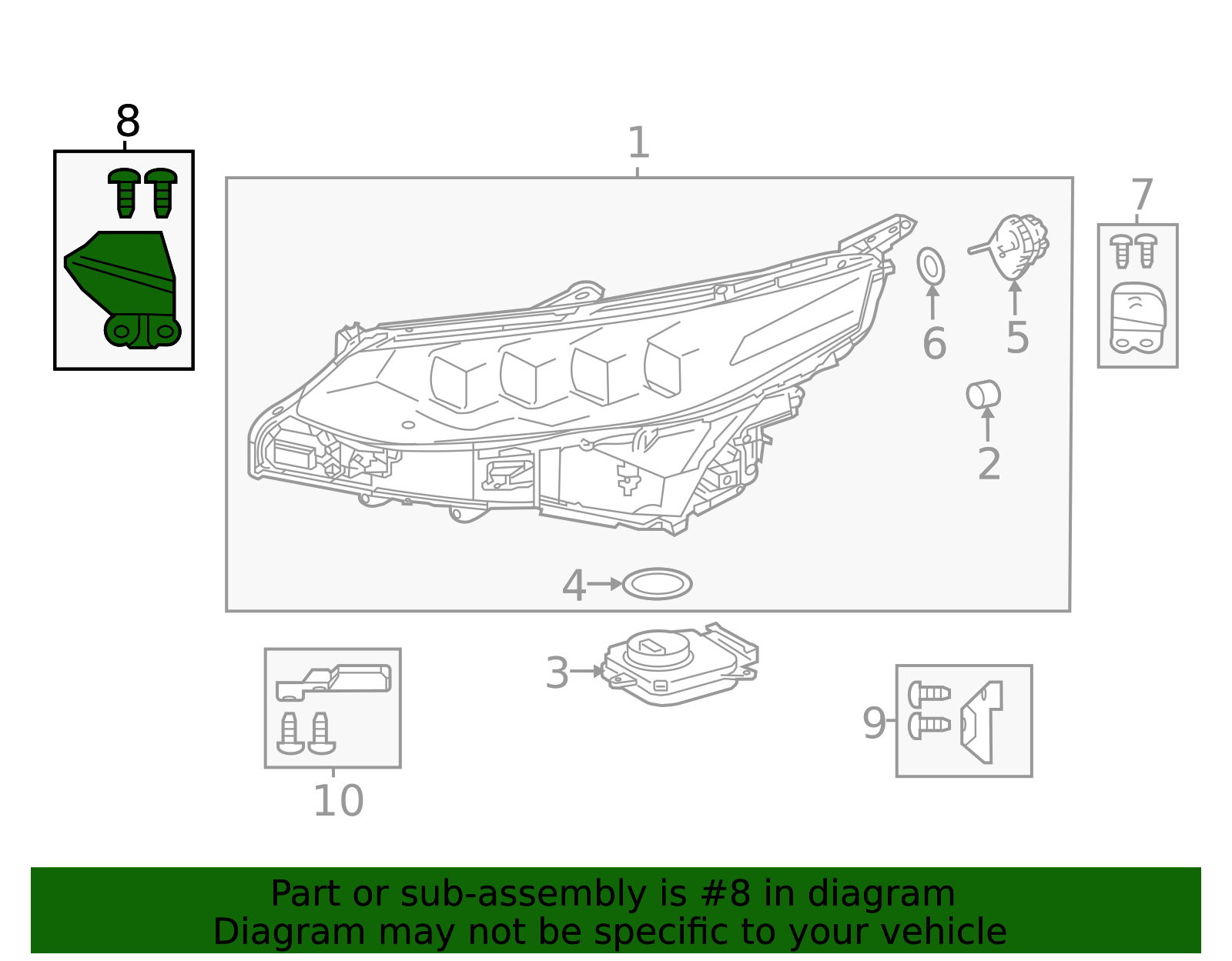 81193-62020 - Headlight Bracket 2016-2020 Toyota Mirai | Longo Toyota Parts