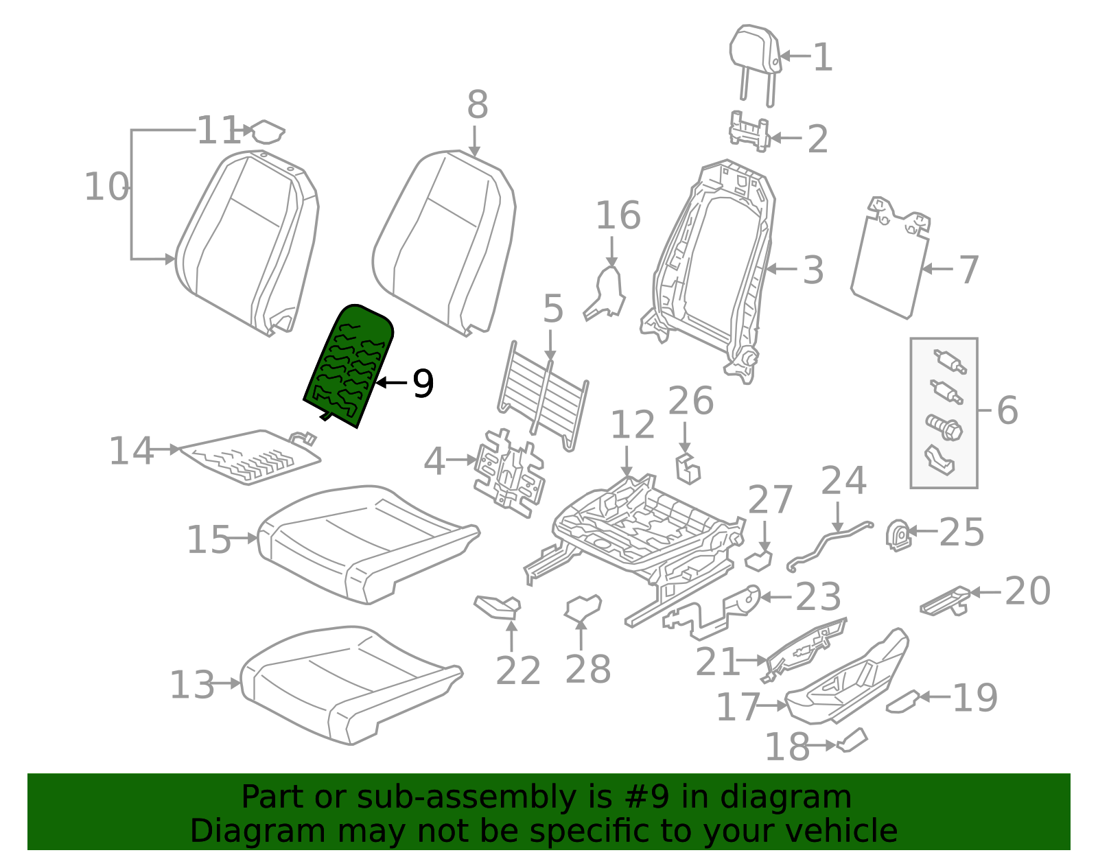 3CN-963-557-C - Seat Back Heater 2020-2021 Volkswagen | Wolfsburg Parts ...