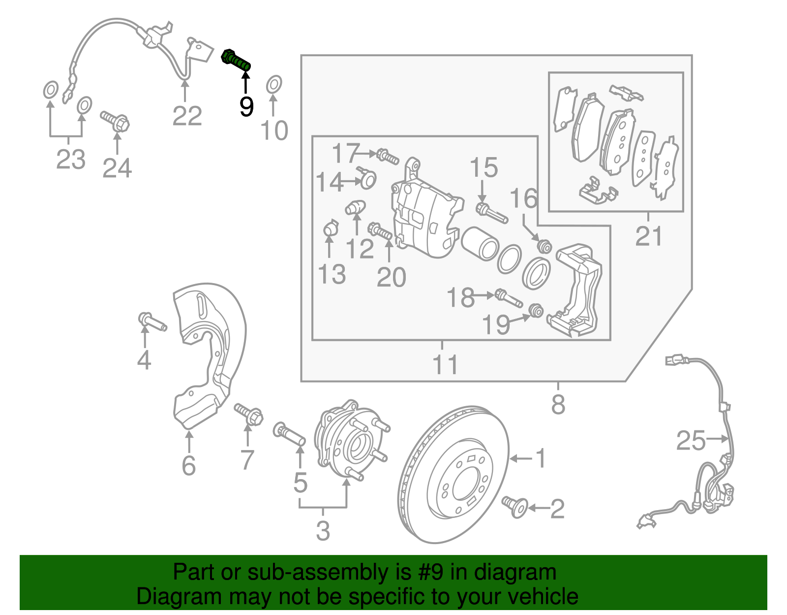 Genuine Disc Brake Caliper Bracket Mounting Bolt for 2007-2021 Hyundai ...