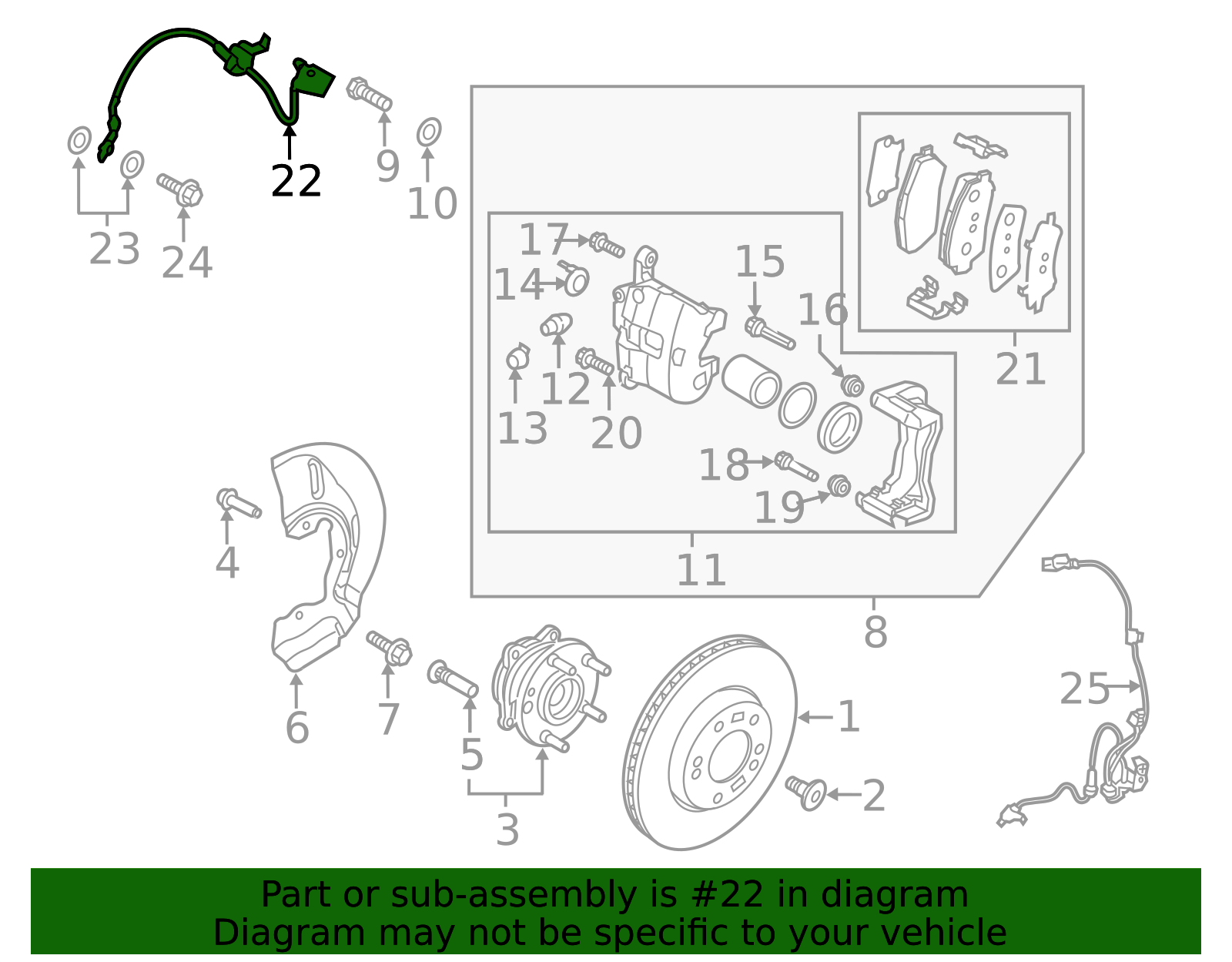 2016-2021 Hyundai Tucson Brake Hose 58731-D3500 | MotorMotor