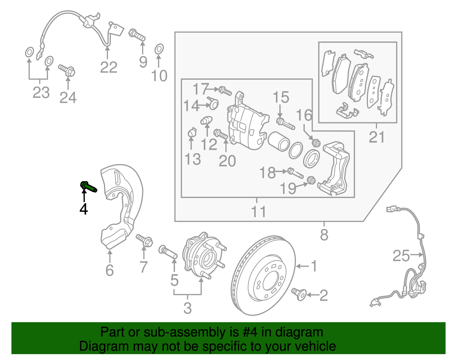 Genuine Hub Assembly Mount Bolt for 2013-2023 Hyundai | Part# 54561 ...
