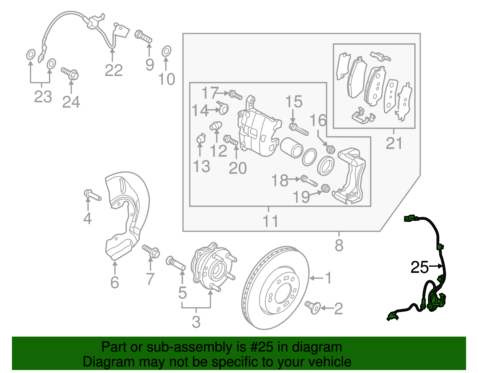 Genuine Front Speed Sensor for 2016-2021 Hyundai Tucson | Part# 95670 ...