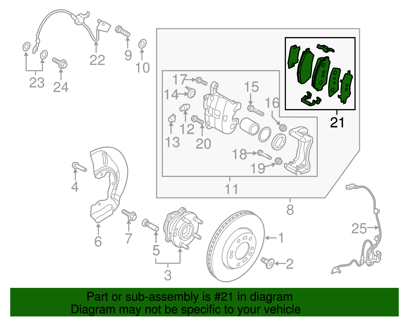 2018-2021 Hyundai Tucson Brake Pads Front 58101-D3A11 | OEM Parts Online