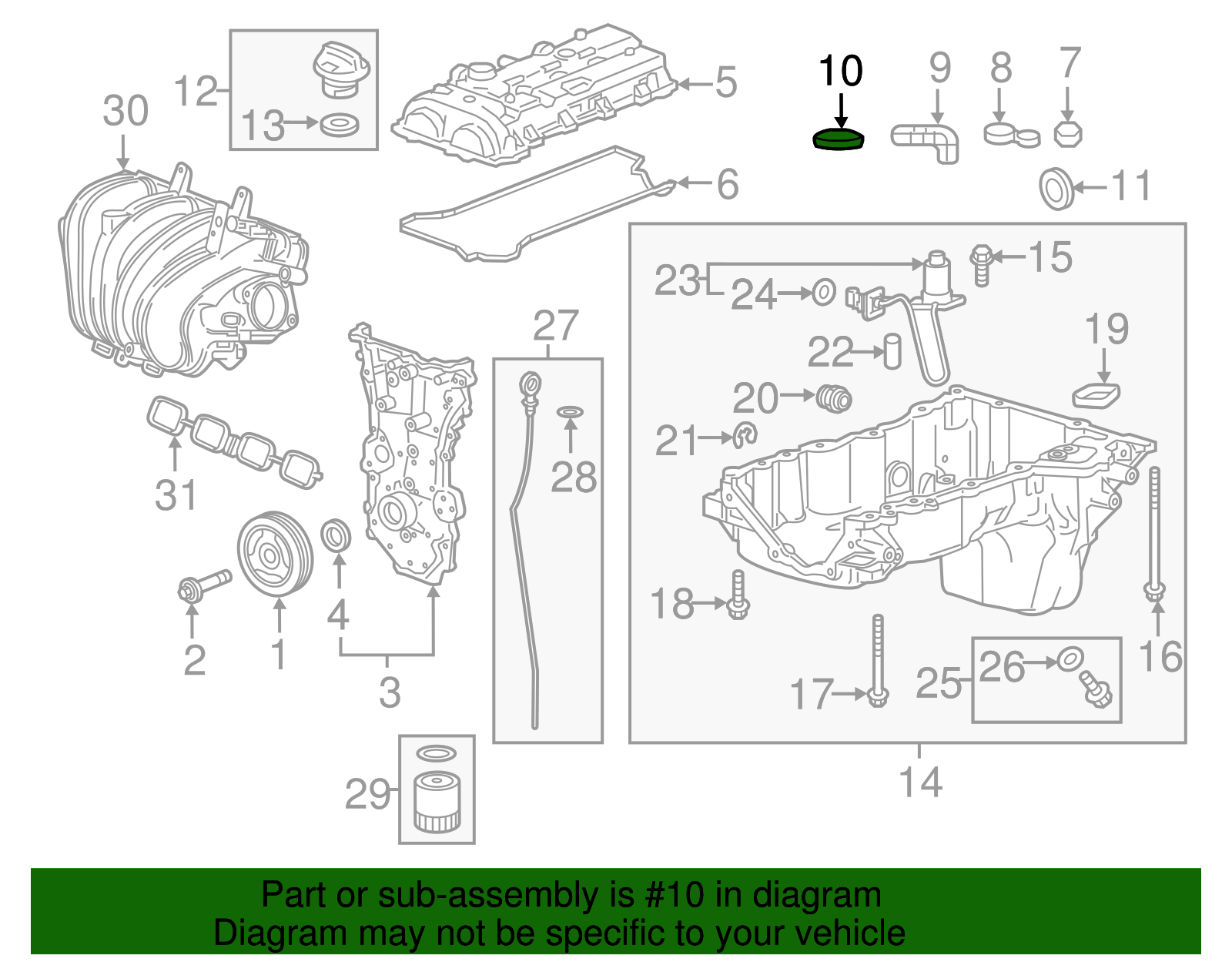 2013-2023 GM Inner Intake Side Valve Cover Gasket 12634516 GM ...