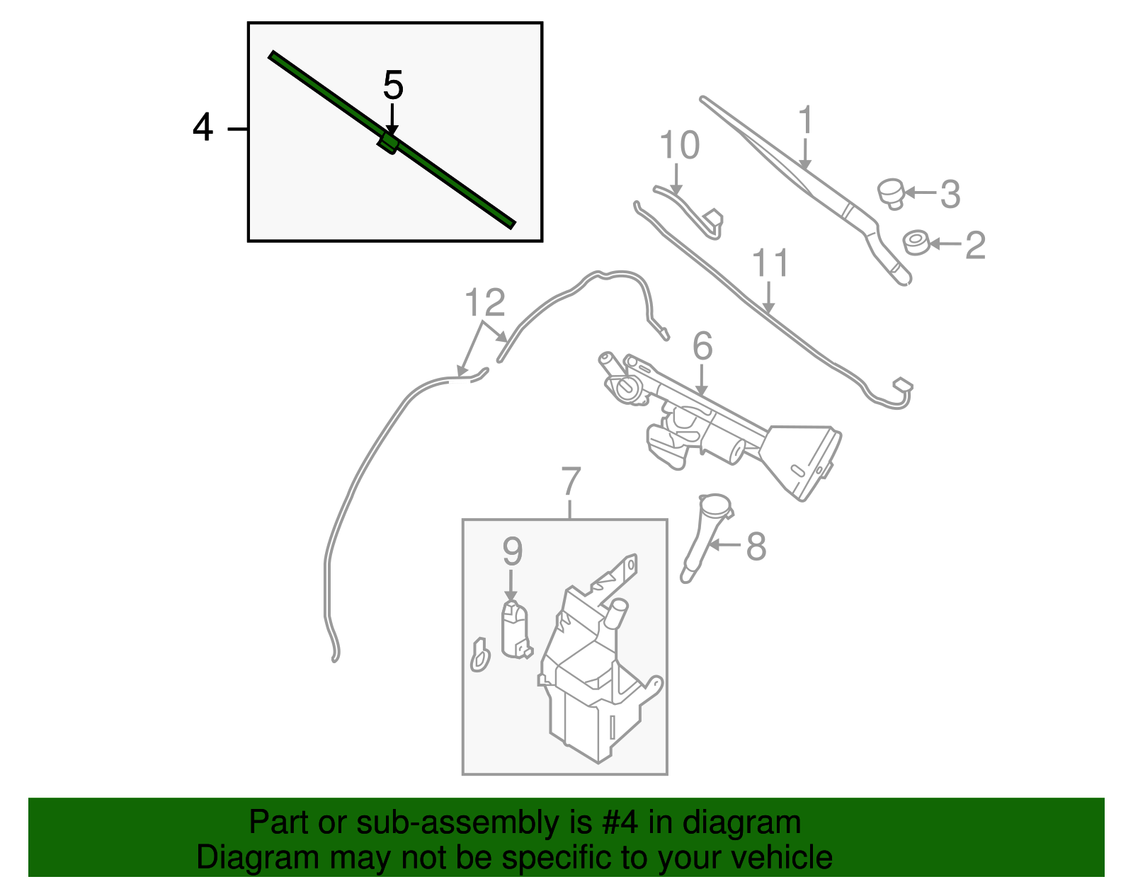 2007-2012 Nissan Wiper Blade 28890-JA000 | Bill Kay Nissan Parts