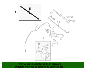 2007-2012 Nissan Wiper Blade 28890-JA000 | Bill Kay Nissan Parts