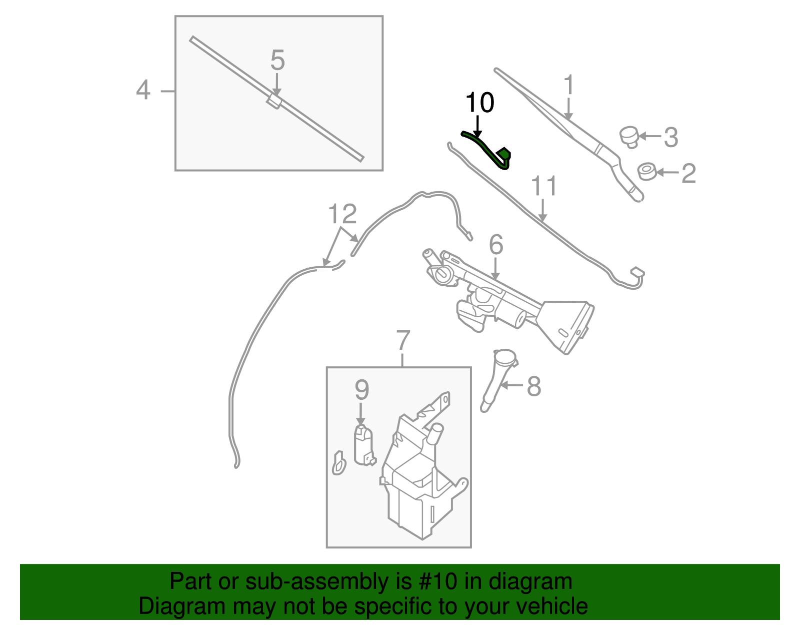 2009-2014 Nissan Maxima Washer Nozzle 28932-9N00A | Nissan Parts Central