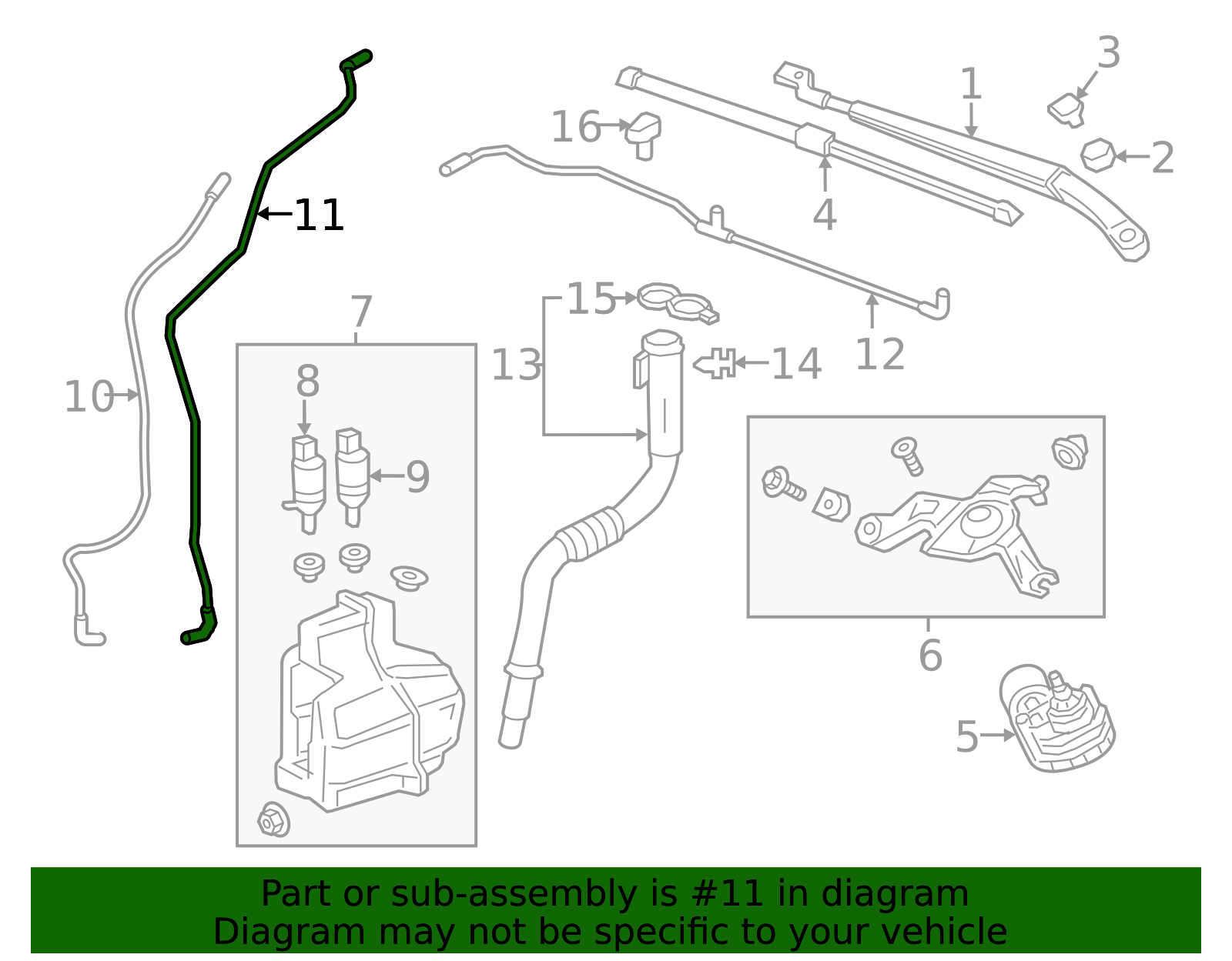 2017-2021 Chevrolet Bolt EV Windshield Washer Pump Hose 42527782 | Shop ...