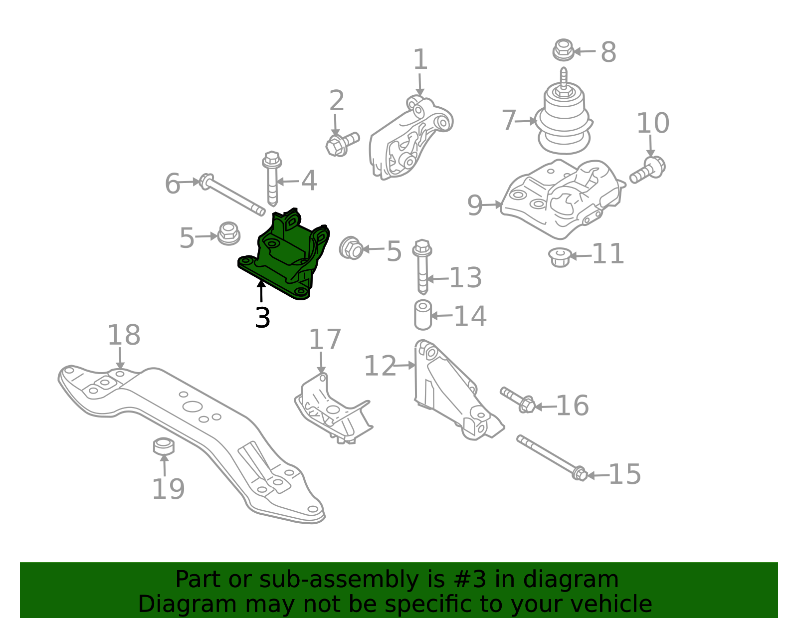 2010-2019 Subaru Center Bracket 41032AJ010 | Subaru Parts Guys