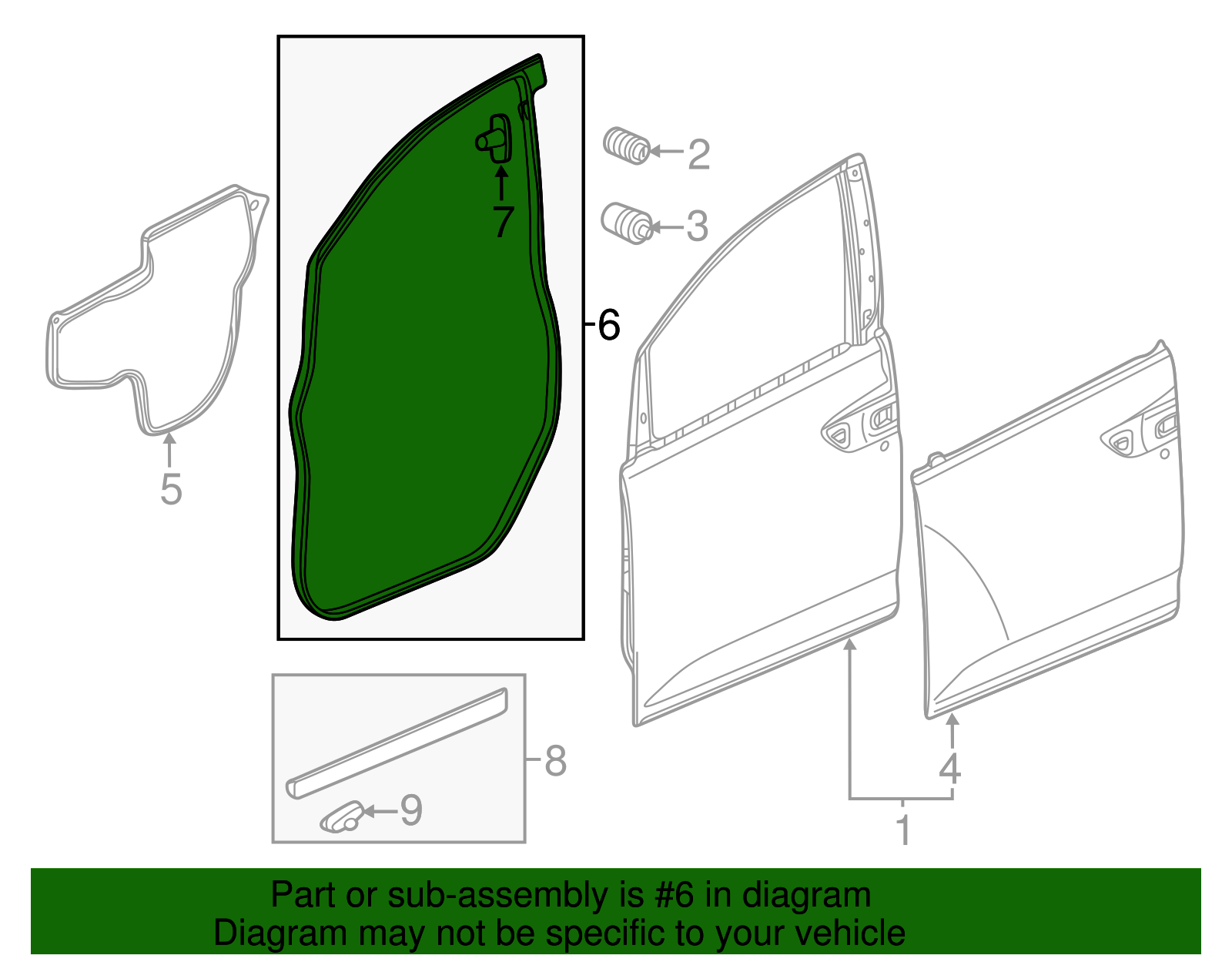 OEM 2011-2017 Honda Odyssey Door Weather-Strip 72350-TK8-A02 | Honda ...