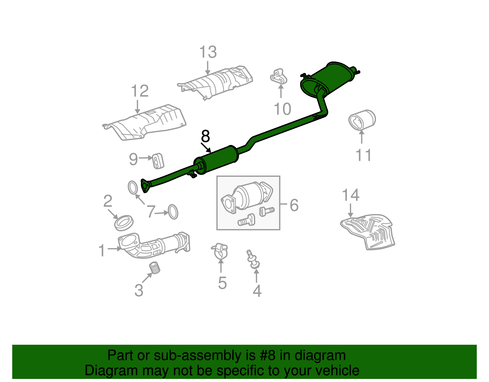 18307-TA5-A12 - Muffler & Pipe 2010-2012 Honda Accord | Honda Parts Online