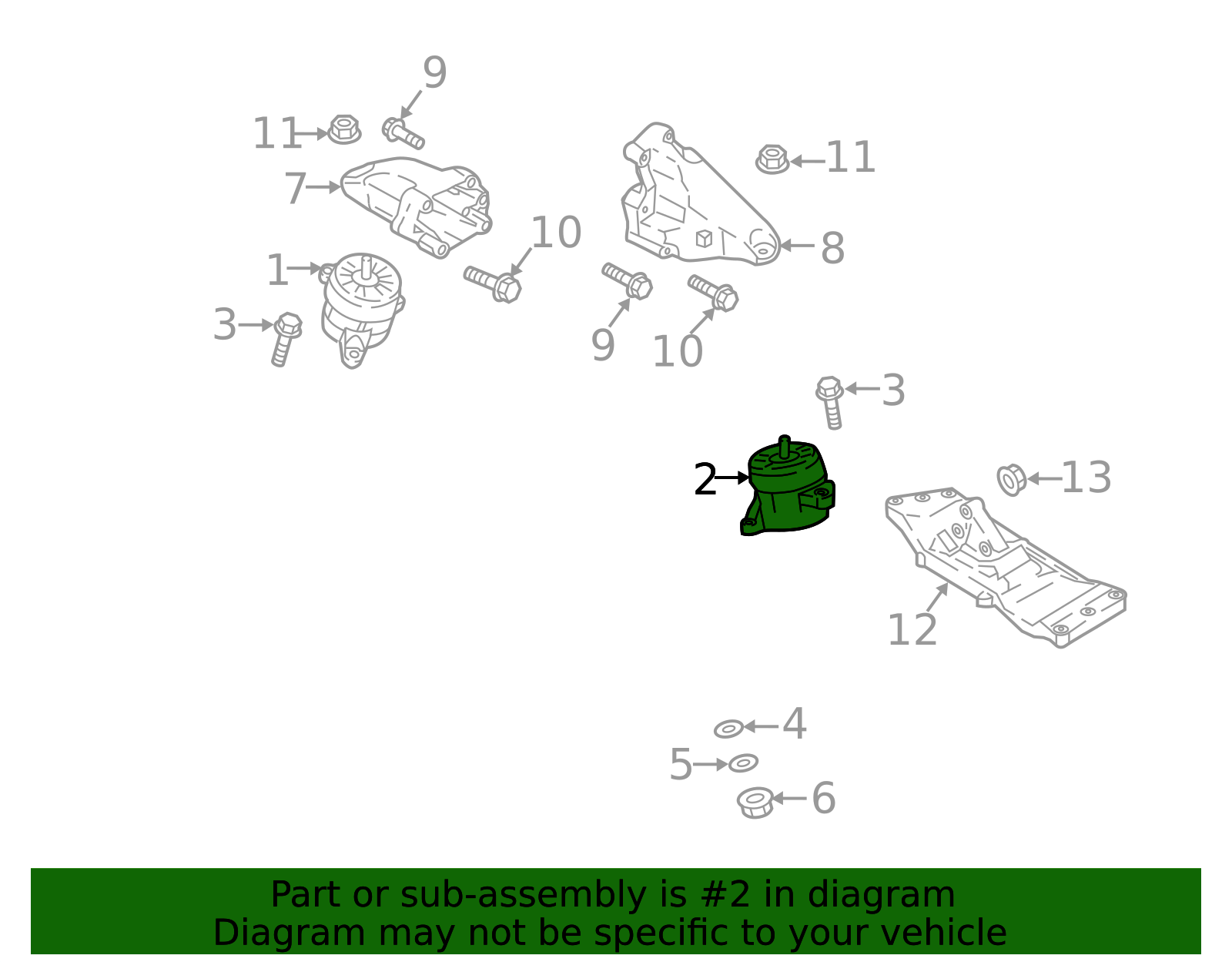 21850-J5300 - Motor Mount 2018-2021 Kia Stinger | Kia.Parts Store
