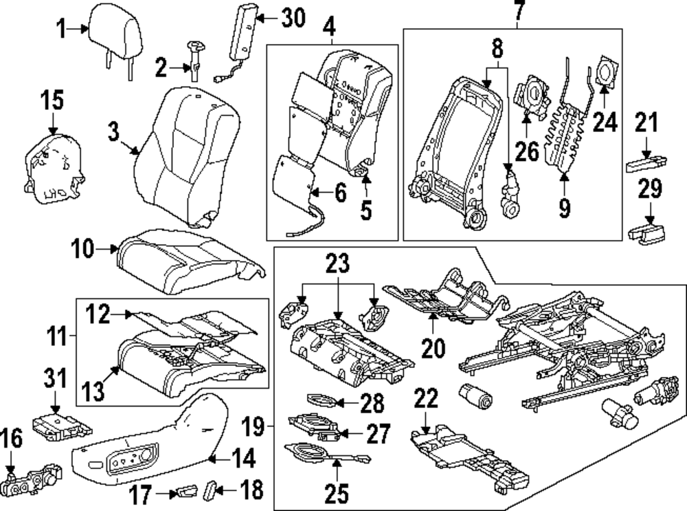 2025 Toyota Sequoia Seat Back Cover 71074-AN040-C0 | Toyota Parts Center