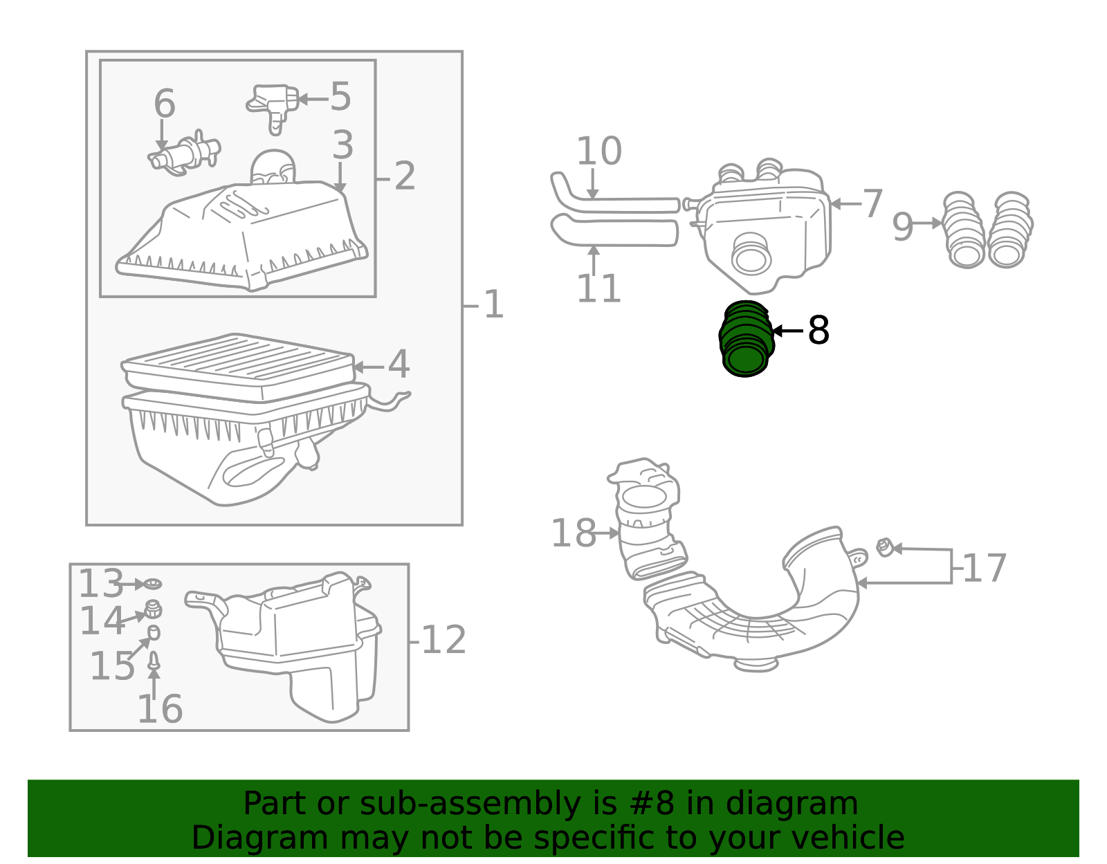 2000-2004 Toyota Avalon Engine Air Intake Hose 17882-0A010 | OEM Parts ...